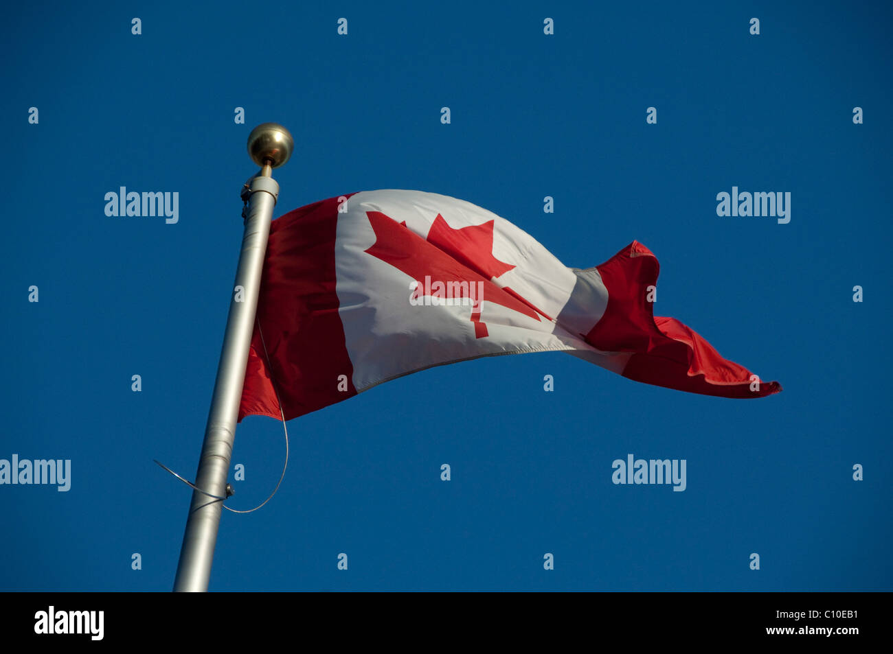 North America, Canada, Quebec. Canadian flag, the Maple Leaf Stock ...