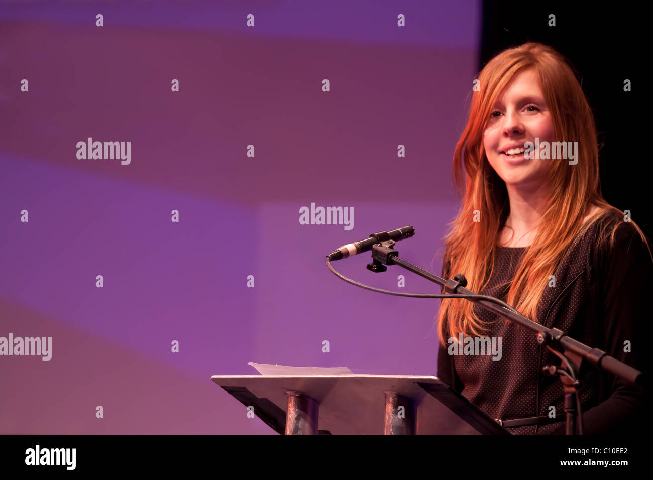 Female public speaker Stock Photo - Alamy