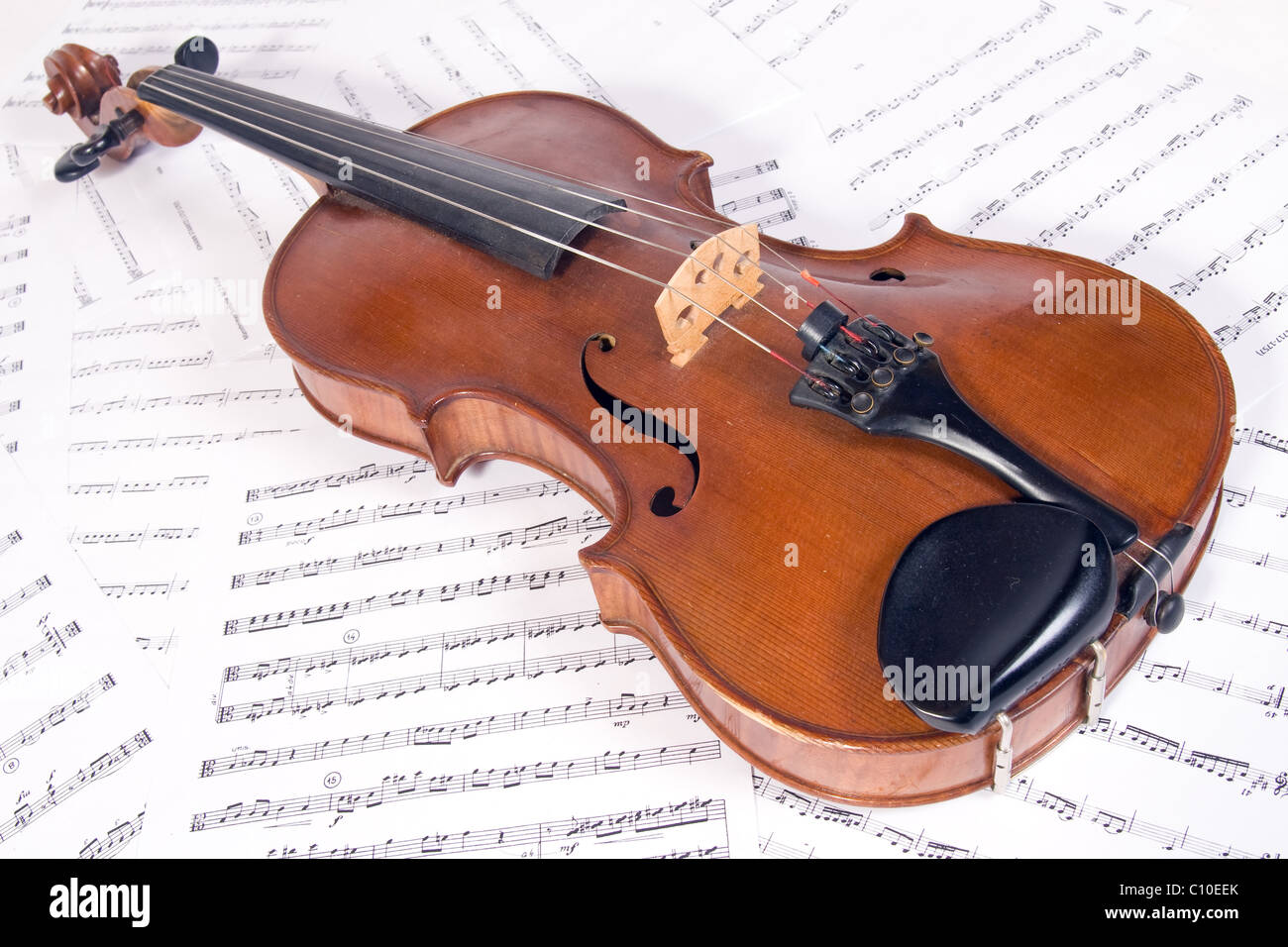 ancient viola in the note record Stock Photo - Alamy