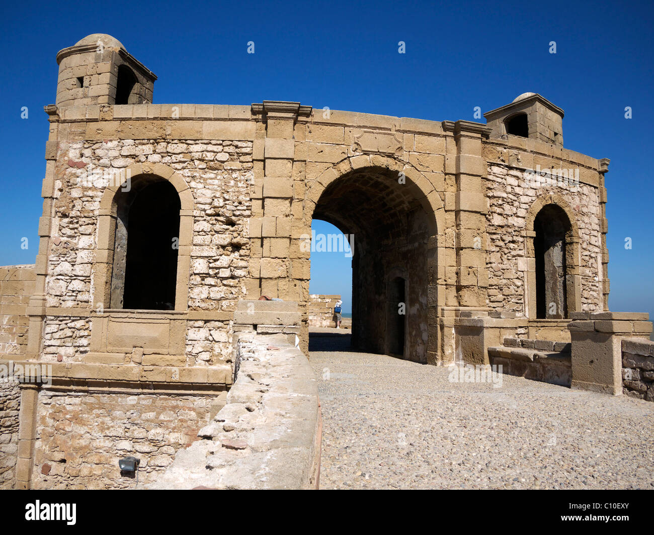 The fortress tower known as Skala de la Kasbah on the ramparts ...