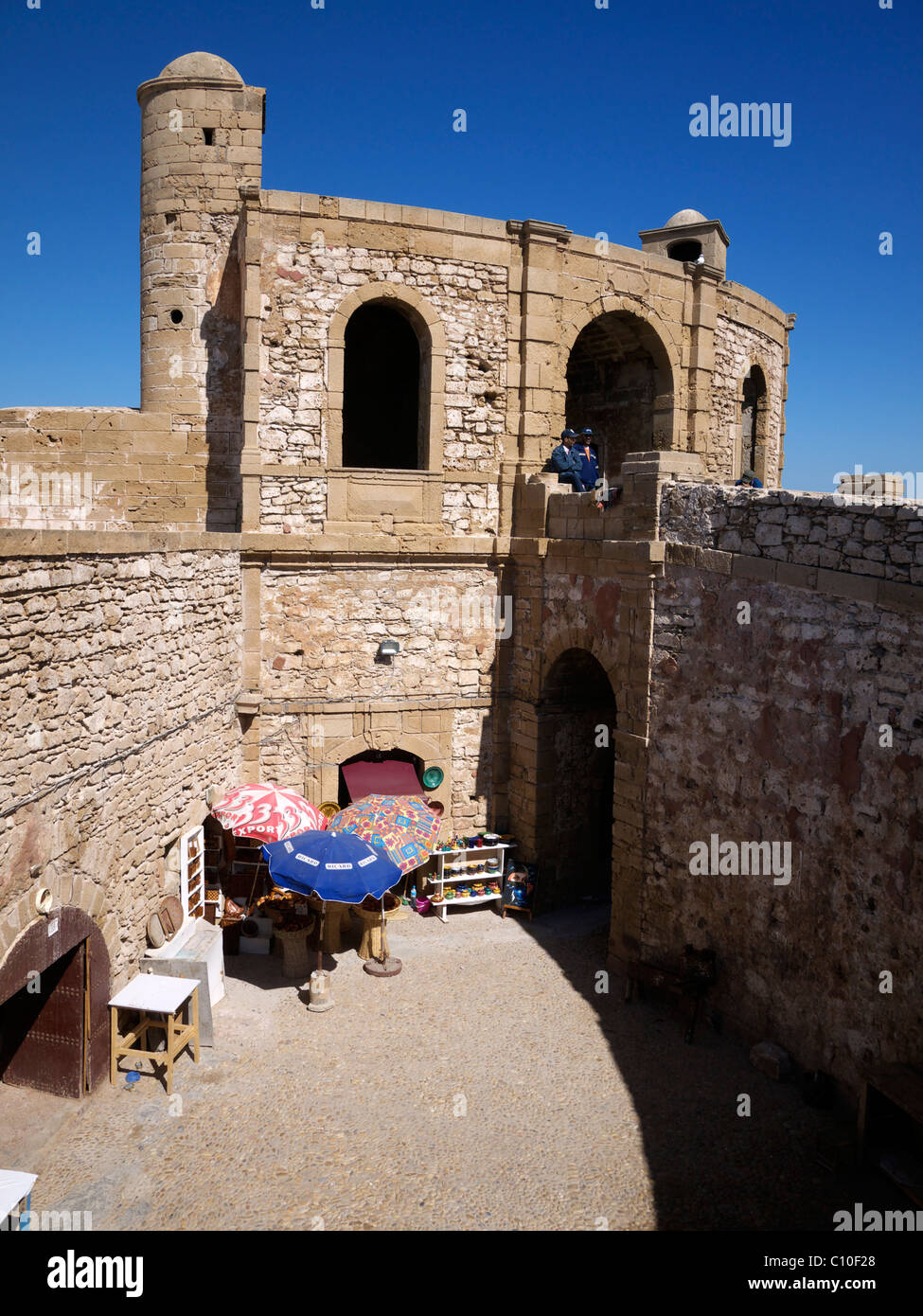 The fortress tower known as Skala de la Kasbah on the ramparts ...