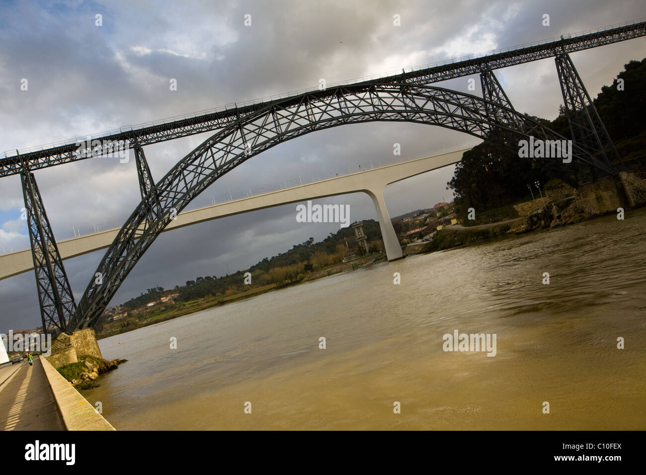 Dona Maria Pia Bridge by Gustav Eiffel 1877, was once longest iron arch ...