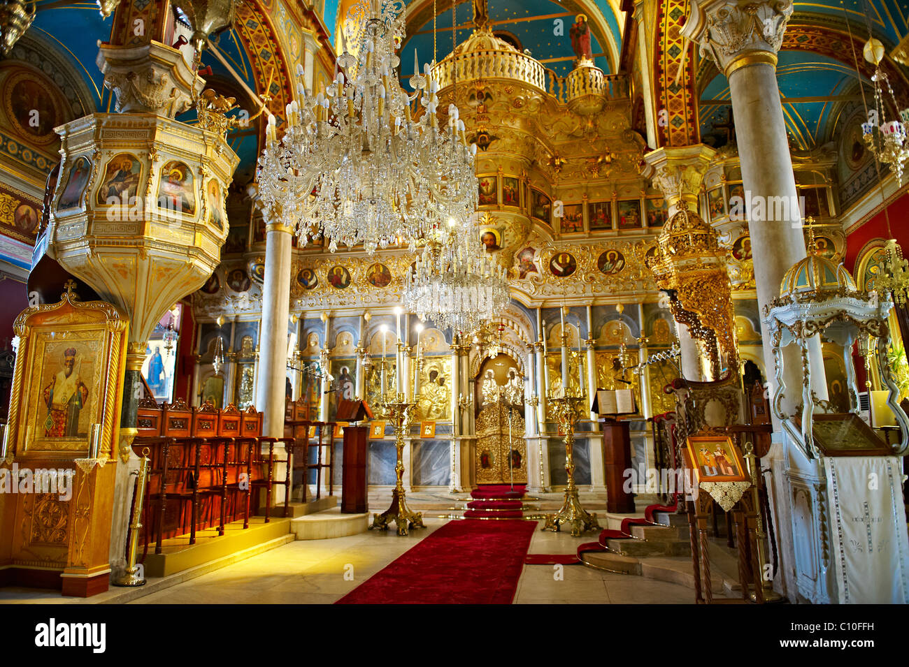 The unusual Baroque interior of the Greek Orthodox Metropolitan ...