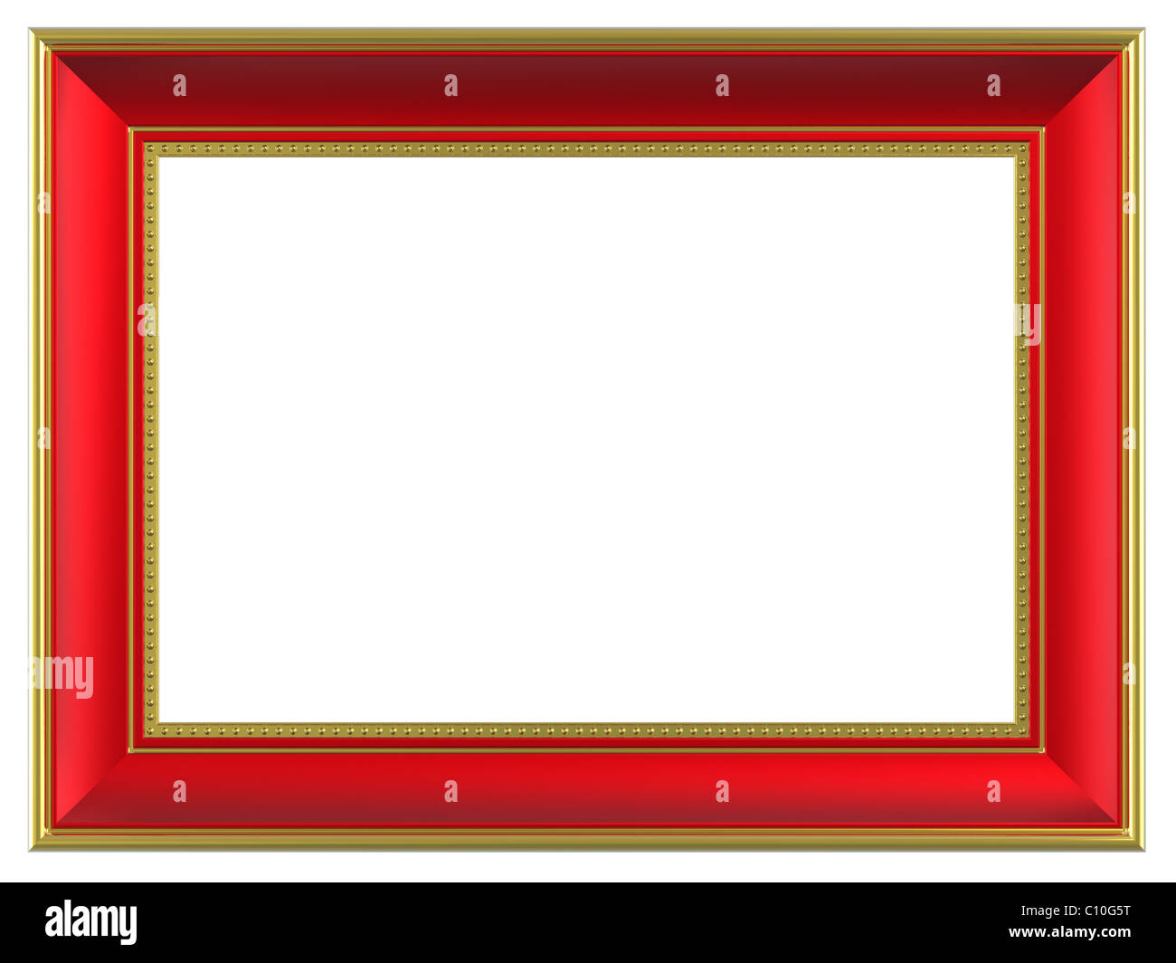 Red rectangular frame isolated on white background Stock Photo - Alamy