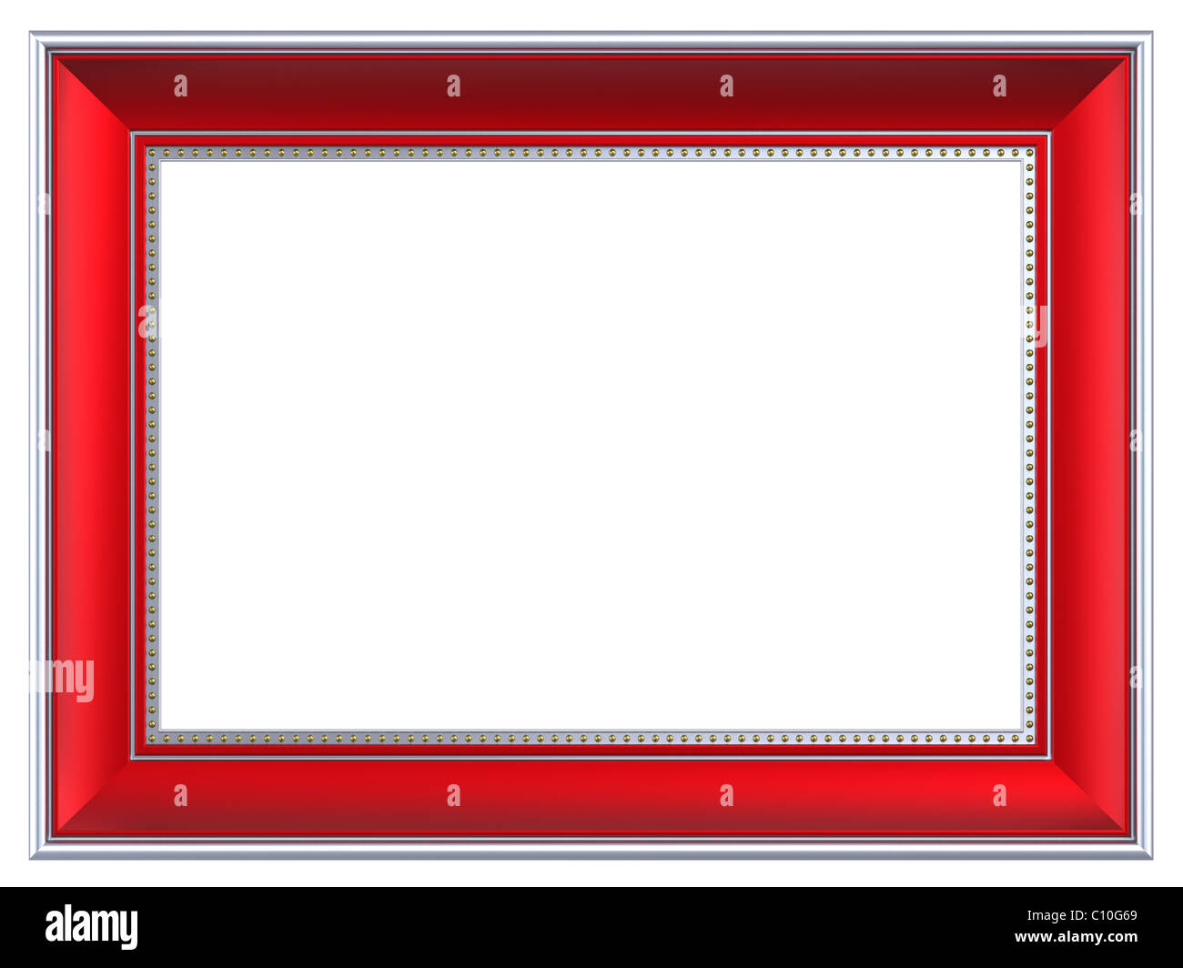 Red rectangular frame isolated on white background Stock Photo - Alamy