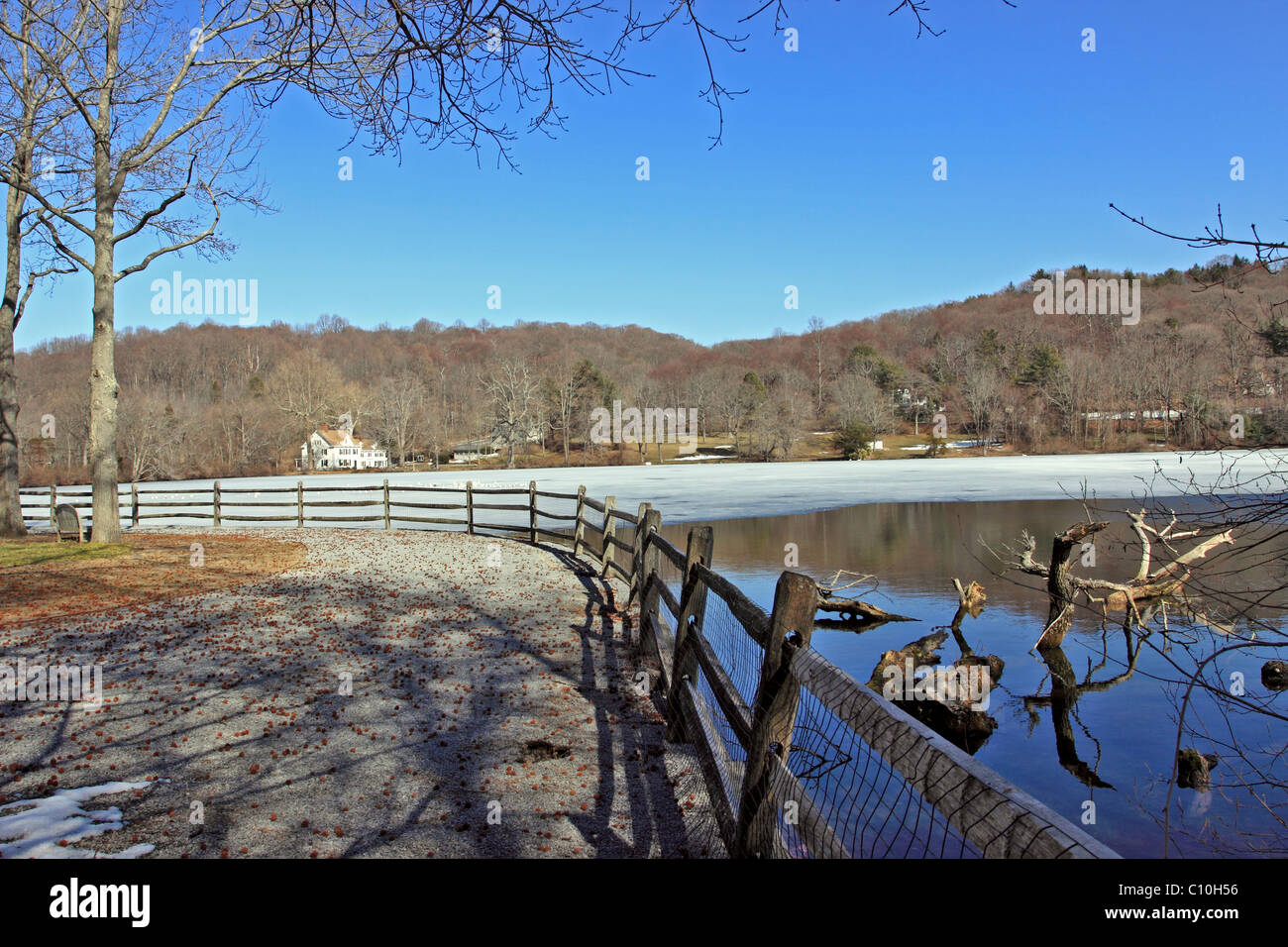 Thawing pond, Cold Spring Harbor, Long Island NY Stock Photo - Alamy