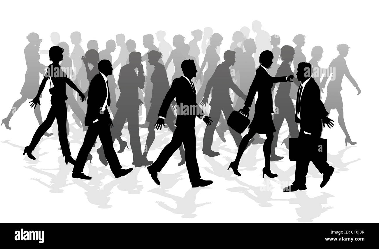Crowd Of People Walking Clipart