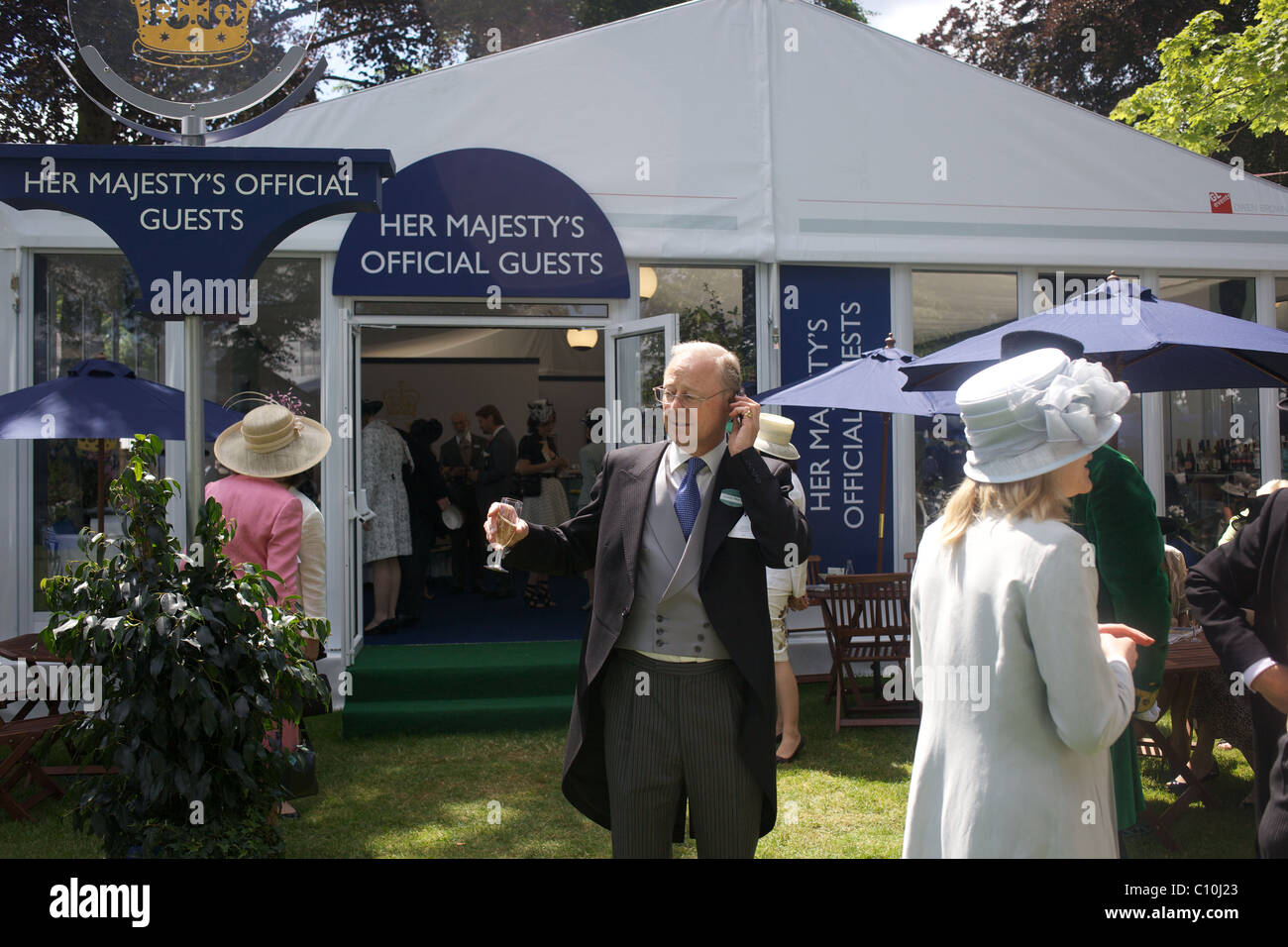 A guest marquee in the Royal Enclosure during the race meeting at Royal ...