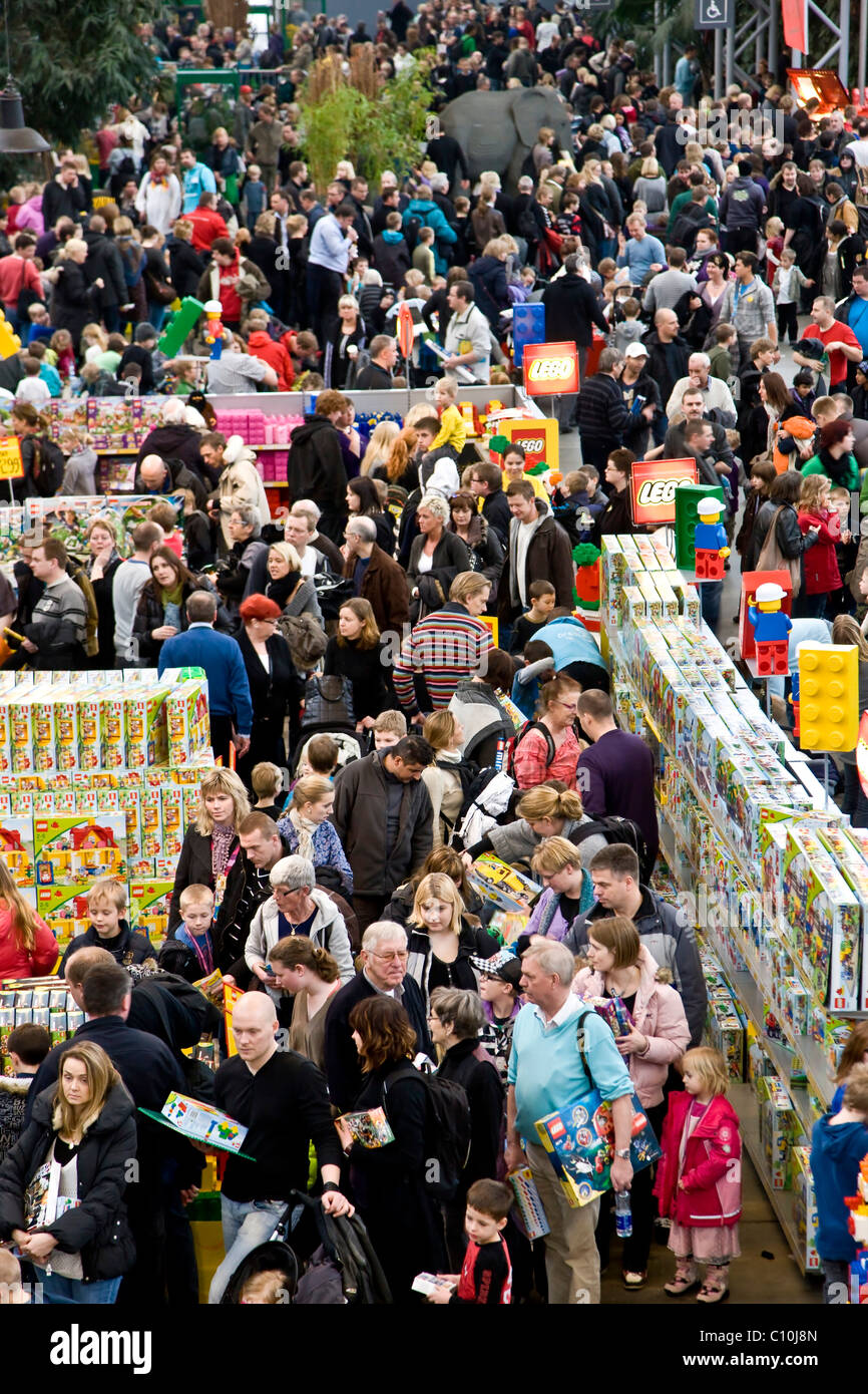 Crowd of visitors at the Lego World Exhibition in Denmark Stock Photo ...