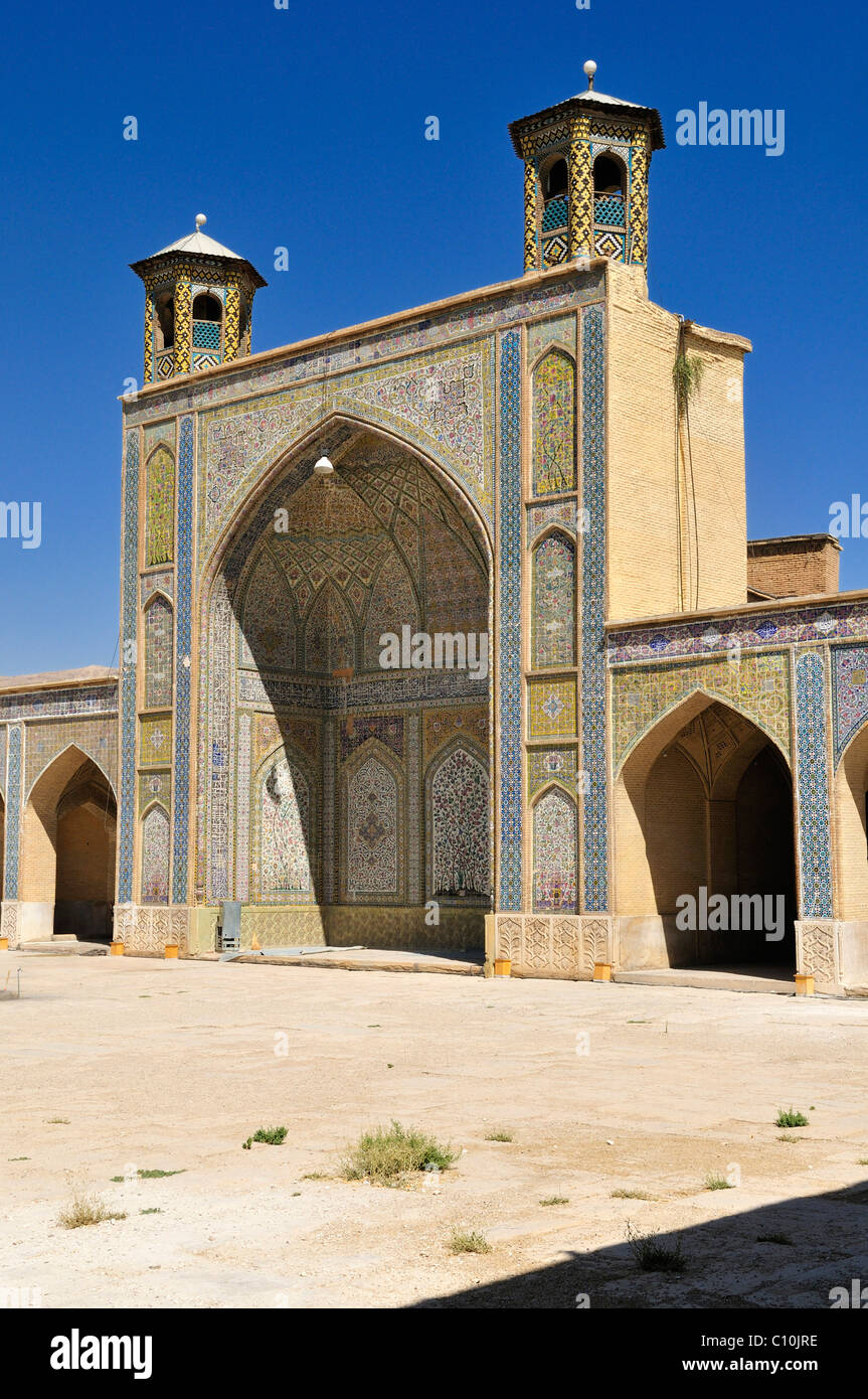 Entrance Iwan of the historic Vakil Mosque, Shiraz, Fars, Persia, Iran ...