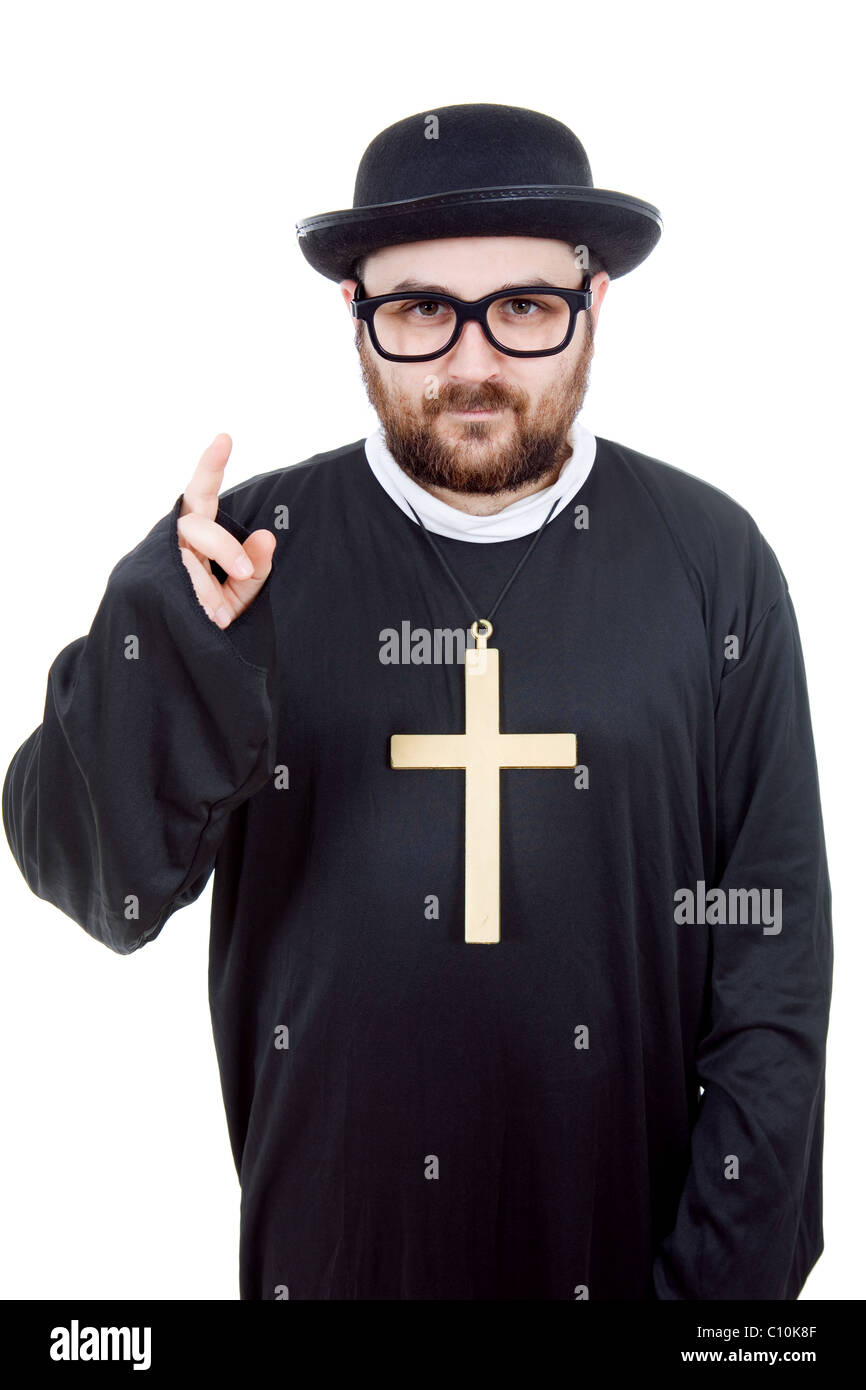 young man dressed as priest, isolated on white Stock Photo - Alamy