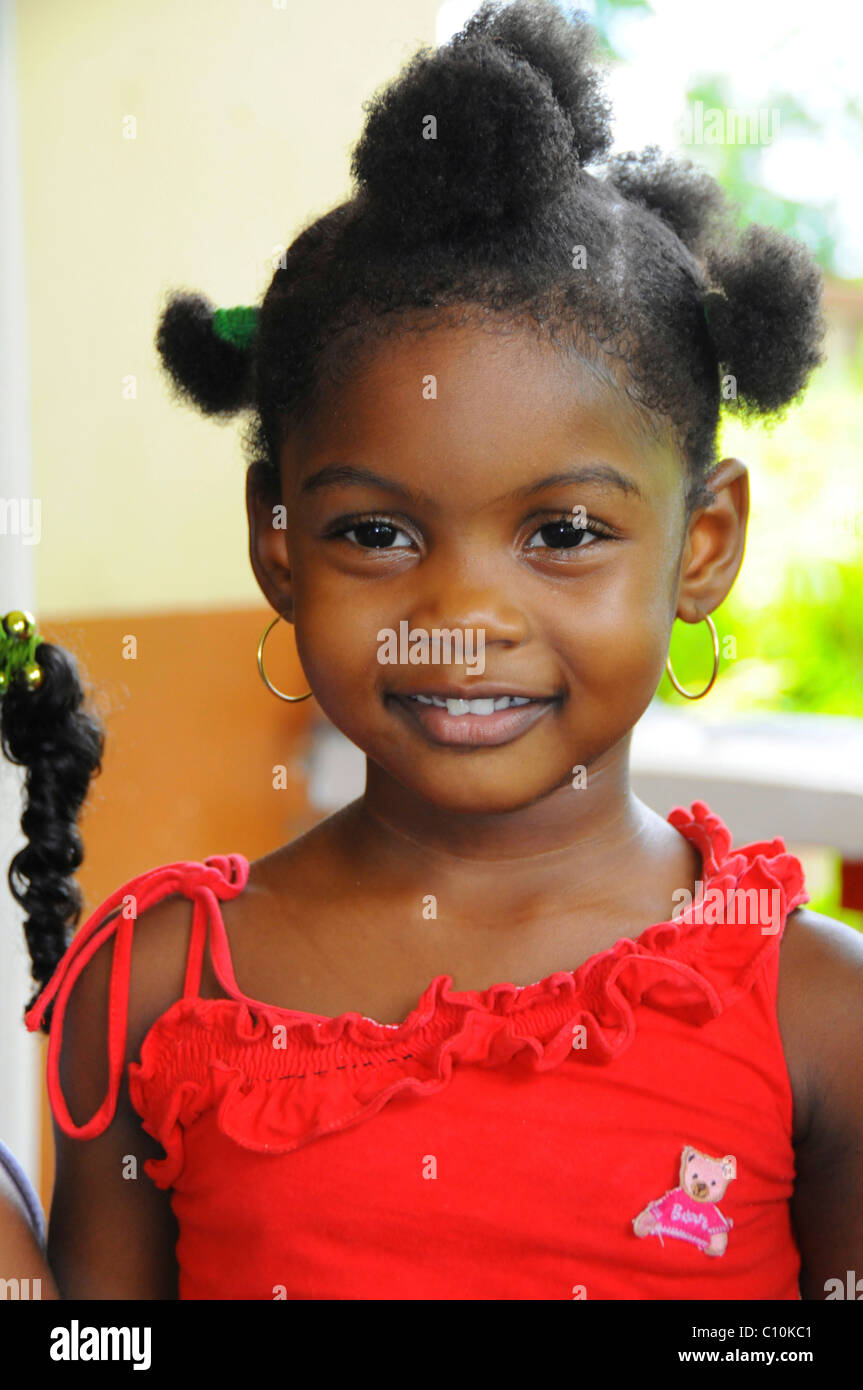 Creole girl, portrait, La Digue Island, Seychelles, Africa, Indian ...