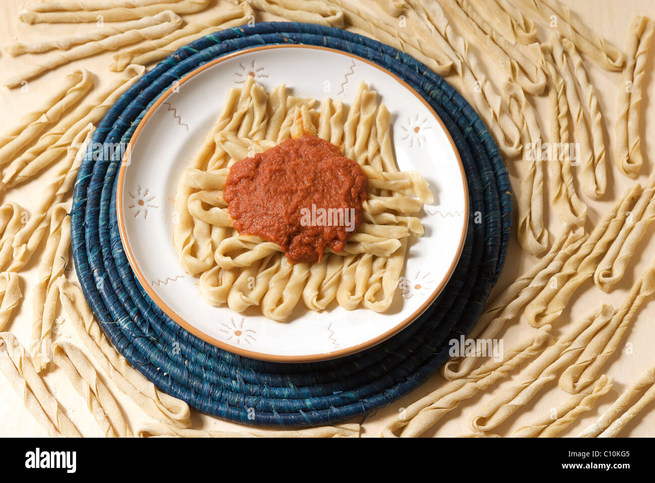 south-east italian traditional pasta "sagne 'ncannulate Stock Photo - Alamy