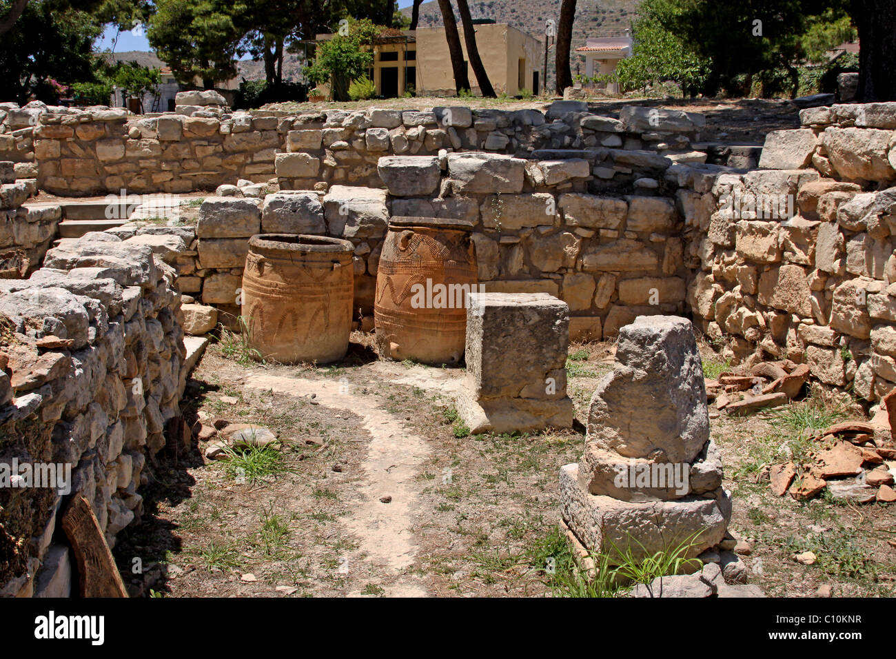 Jars and containers, storage rooms, Minoan excavations Tylissos, Crete ...