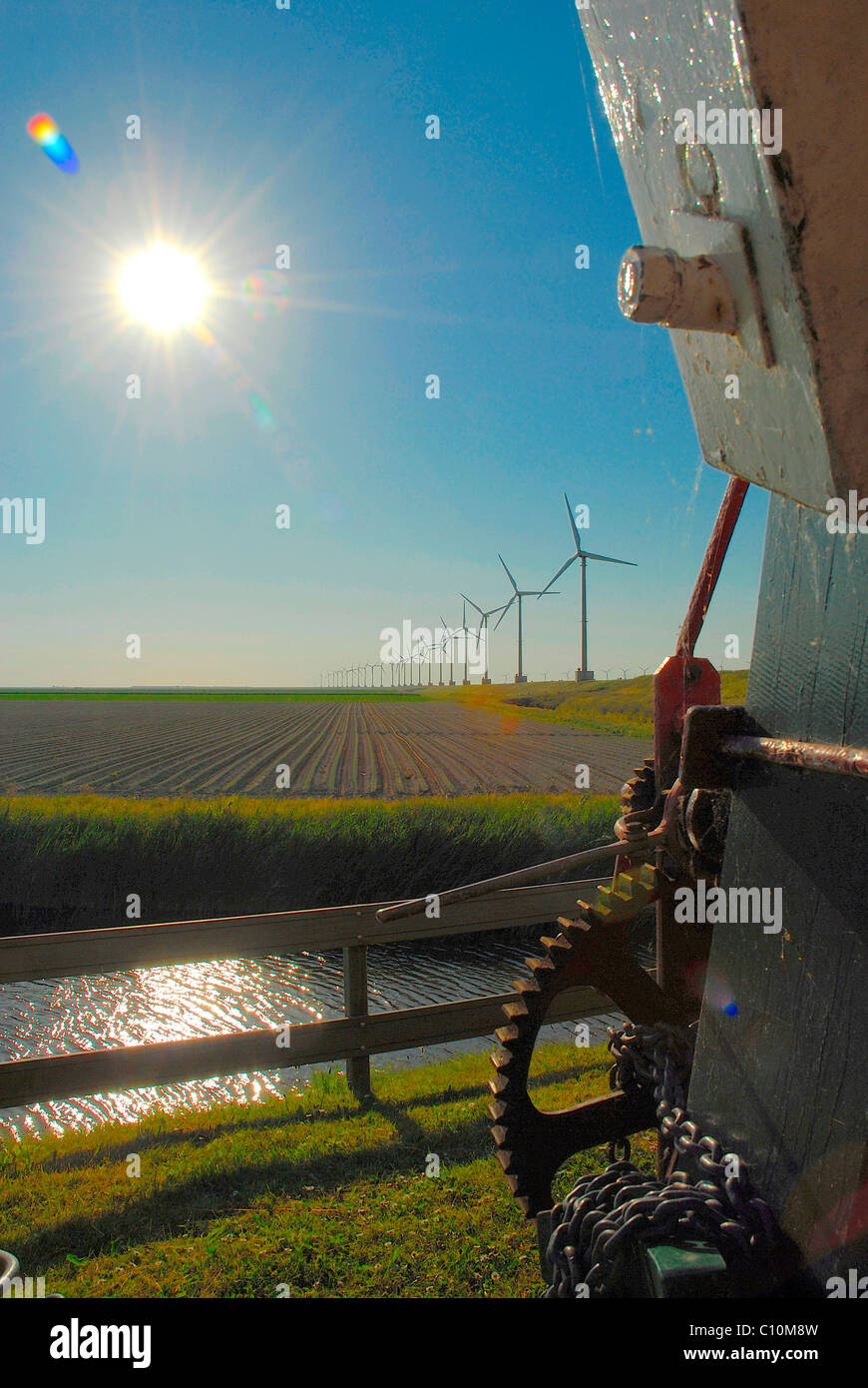 Countryside view of windmill farm Stock Photo - Alamy
