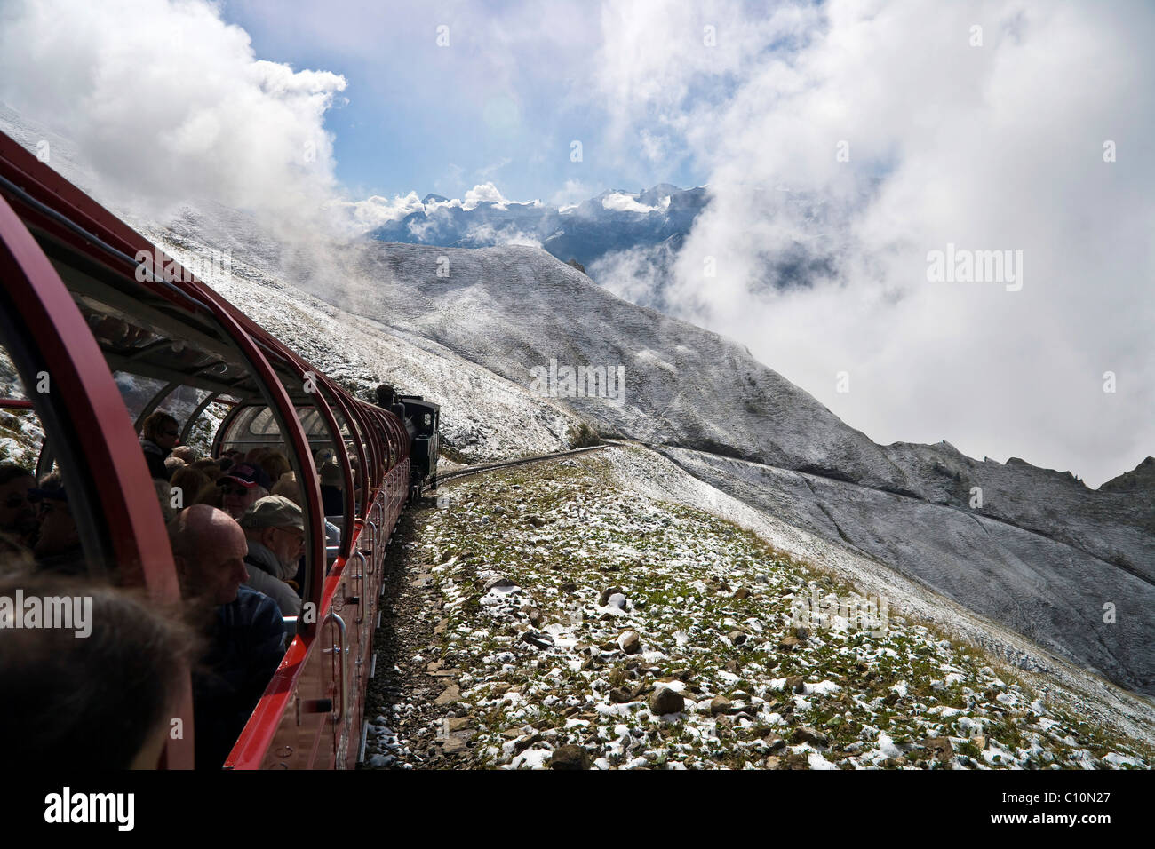 Ride on the Brienz-Rothorn-Bahn rack railway on Mt. Brienzer Rothorn ...