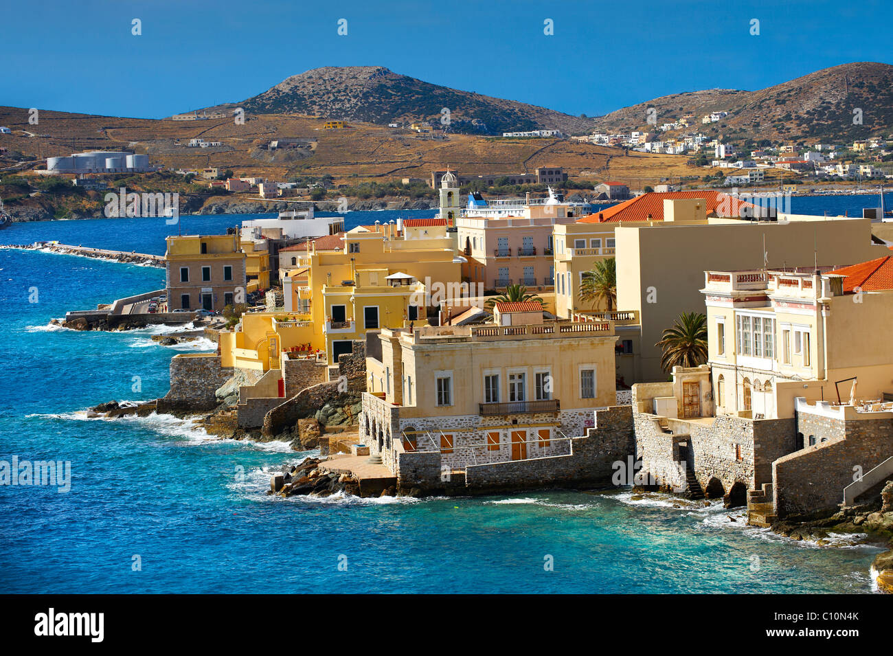 Bay and buildings of Ermoupolis, Syros [ Σύρος ] , Greek Cyclades ...