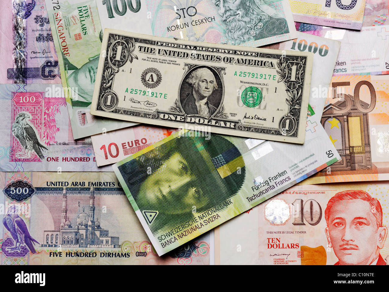 Banknotes in different currencies Stock Photo - Alamy