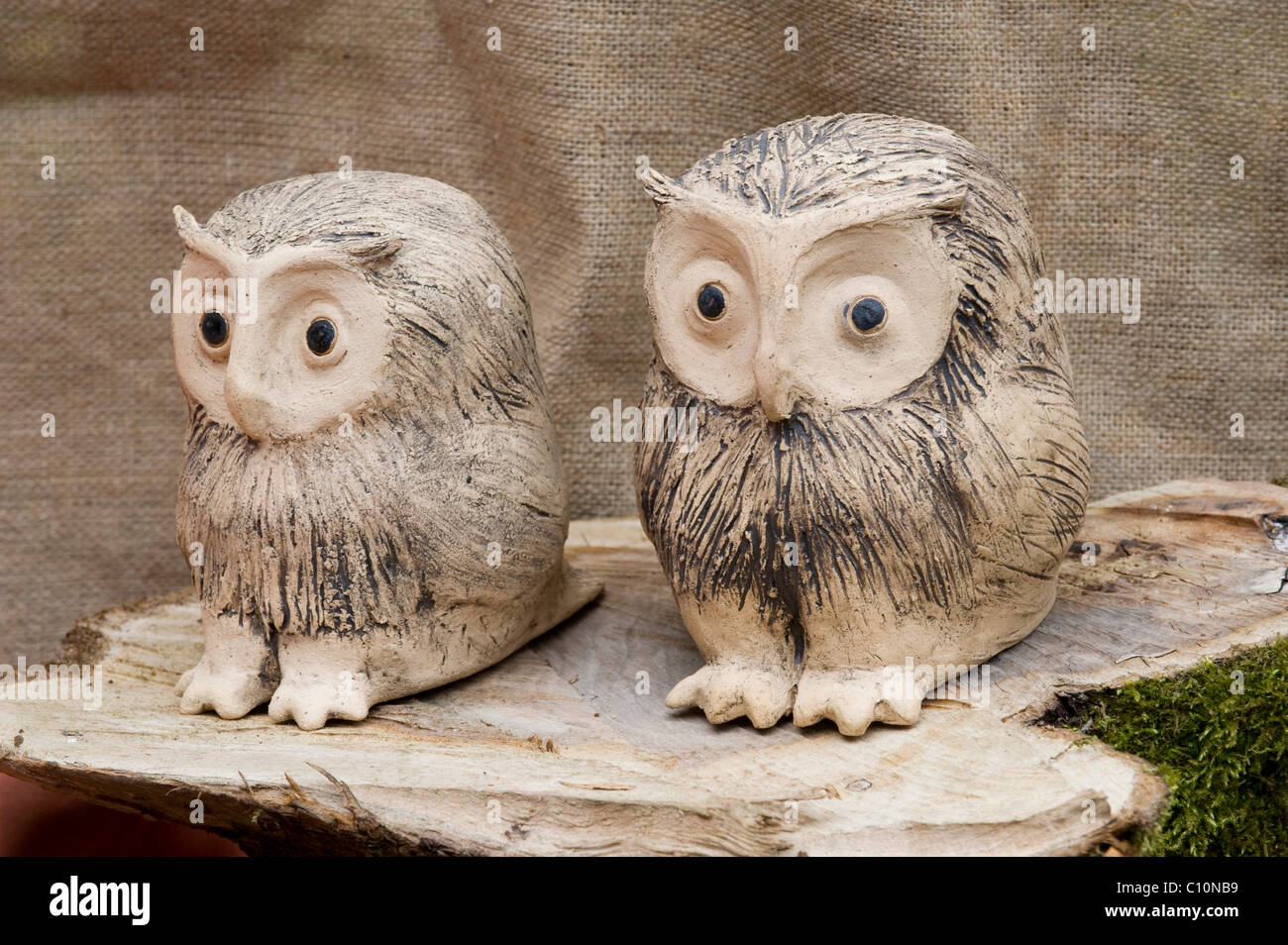 Clay owls, clay figurines, animal figurines Stock Photo - Alamy