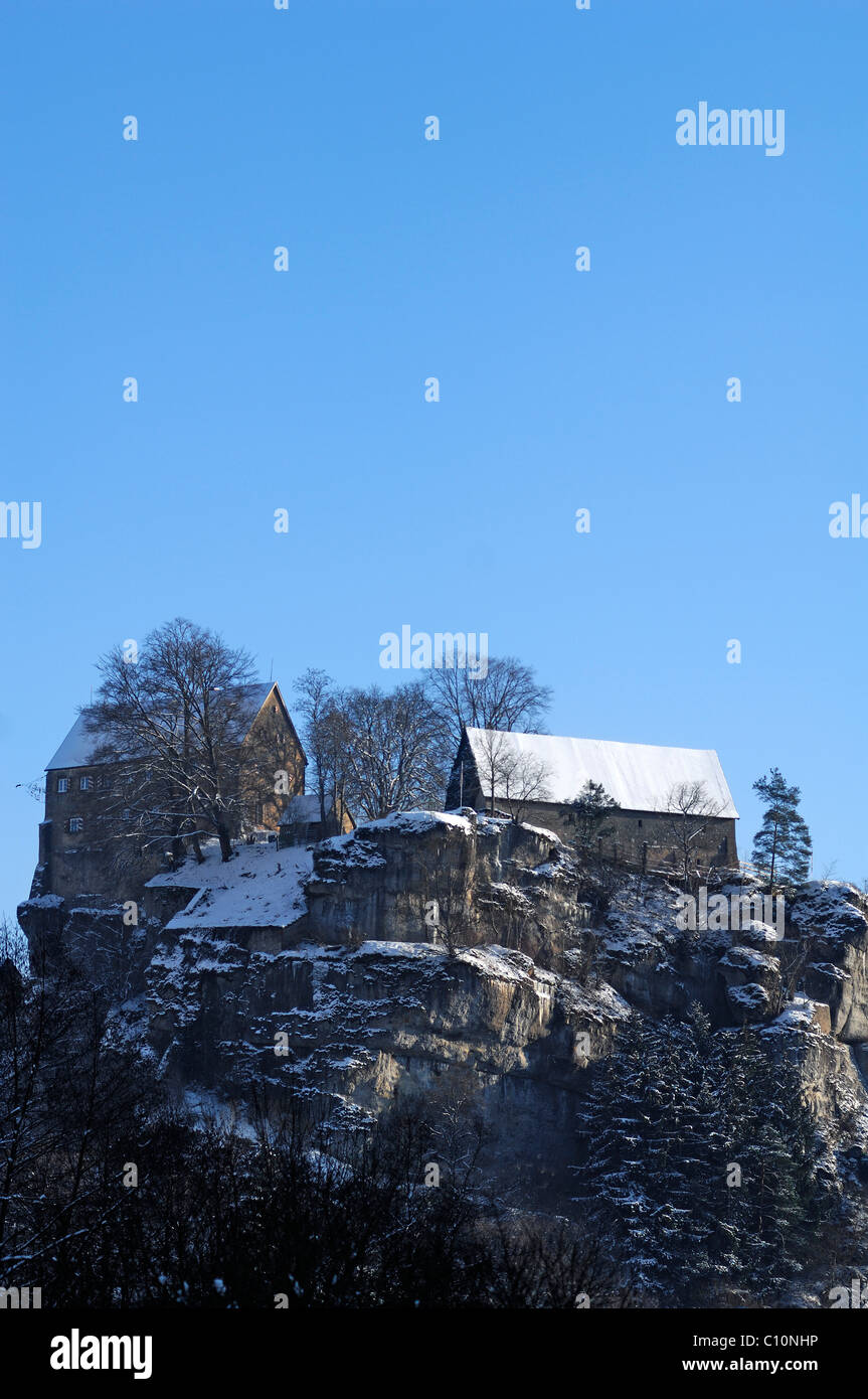 Burg Pottenstein castle in winter, Burgstrasse 13, Pottenstein, Upper ...