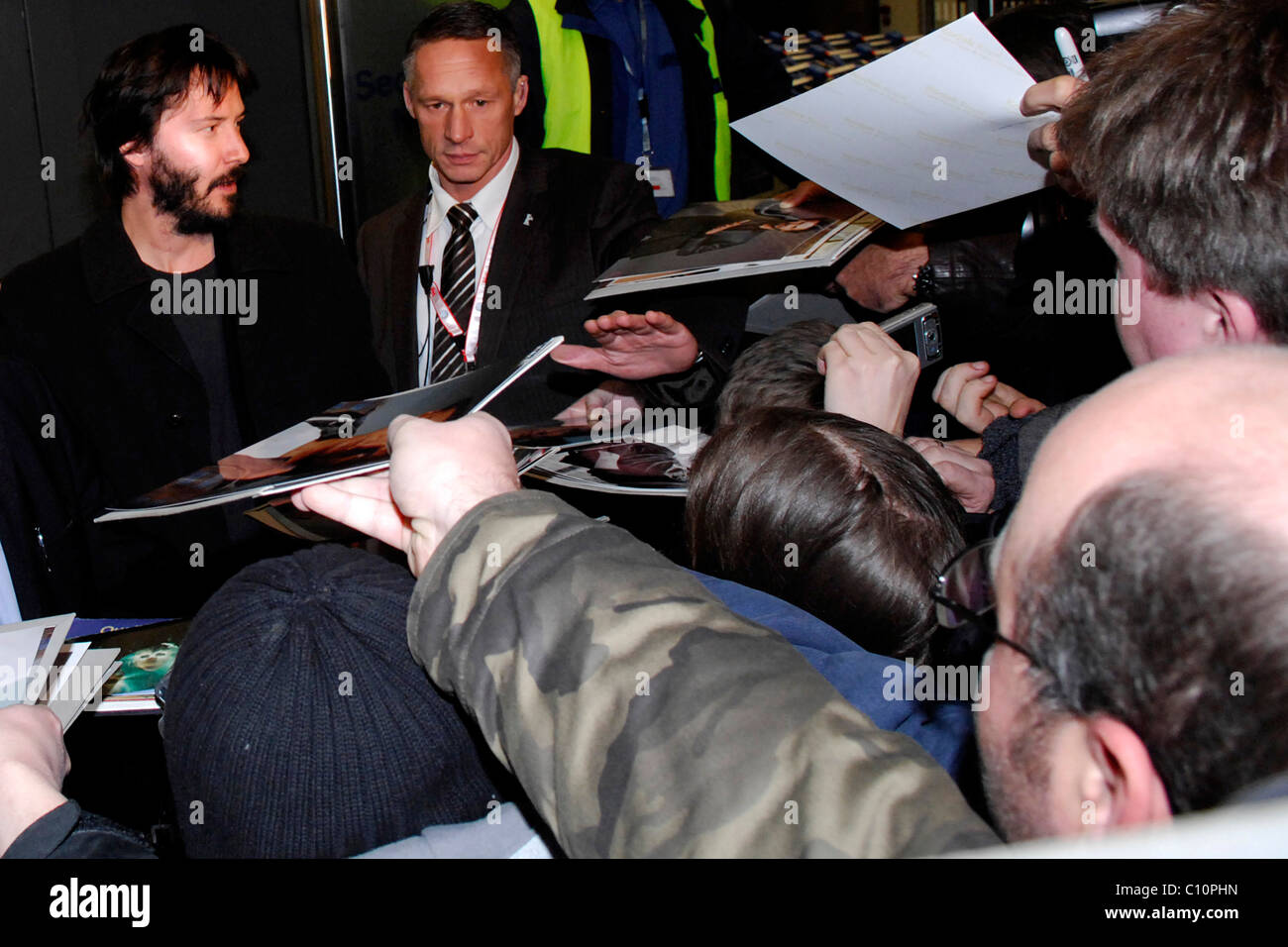 Keanu Reeves flying into Tegel Airport from London for the Berlin Film ...