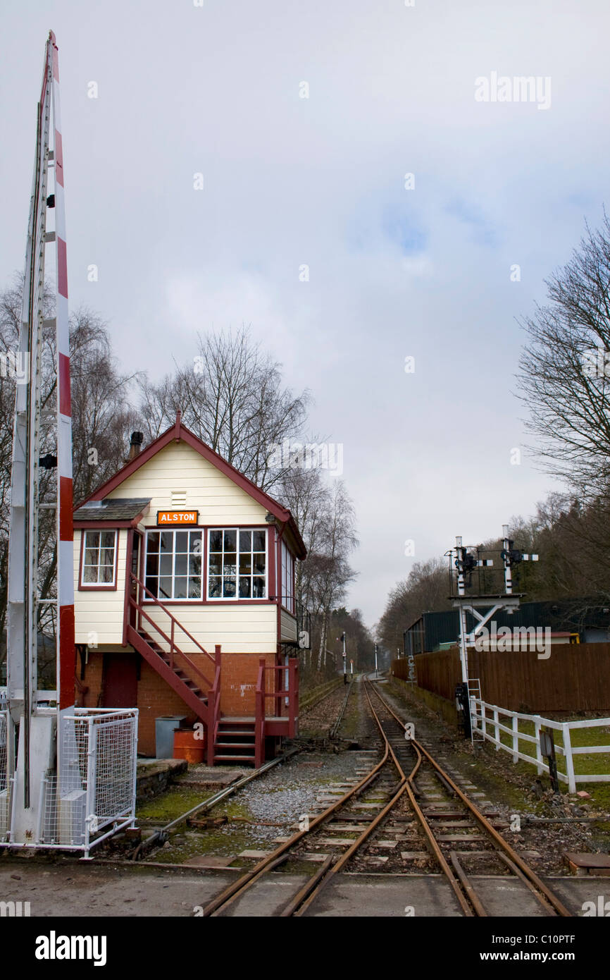 Signal box on the South Tyne Railway at Alston, Cumbria Stock Photo - Alamy