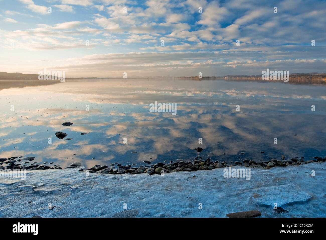 Water reflection on Lake Constance at Reichenau island, Baden ...