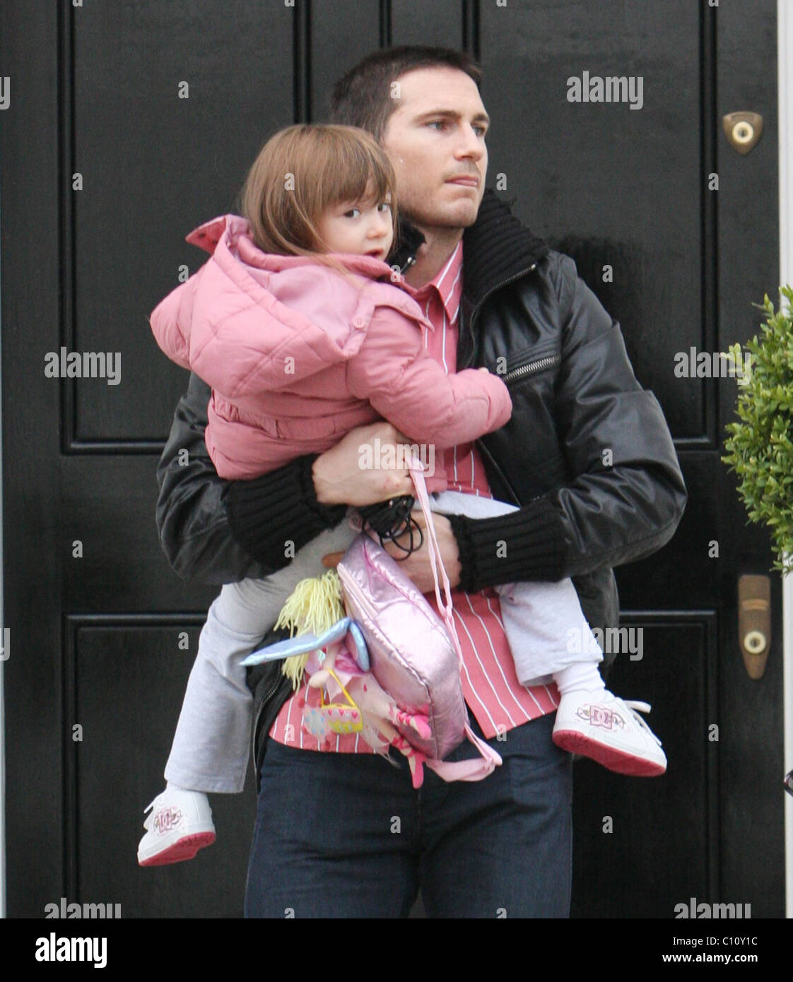 Frank Lampard and his daughter Luna leaving home on Monday morning. It ...