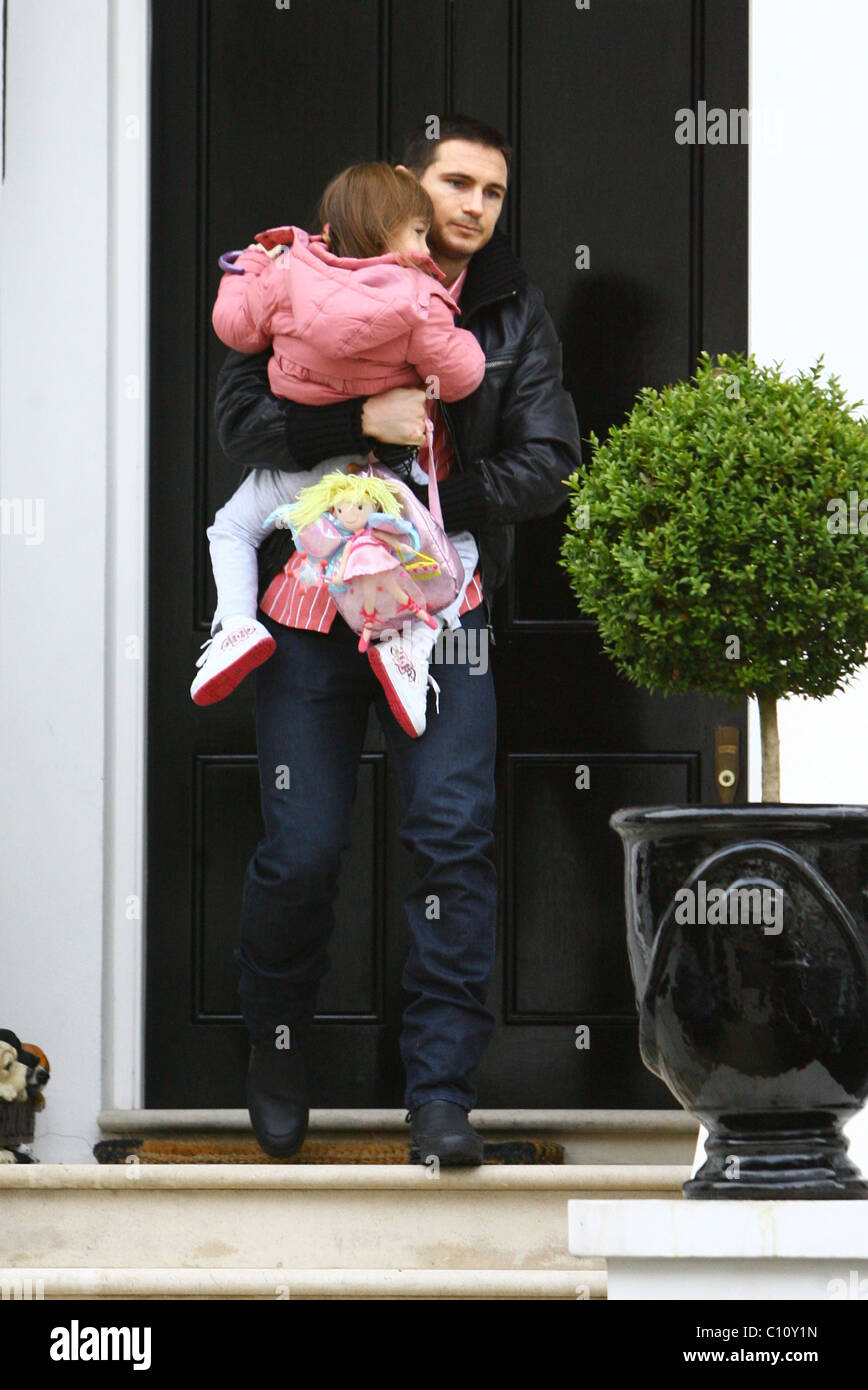 Frank Lampard and his daughter Luna leaving home on Monday morning. It ...