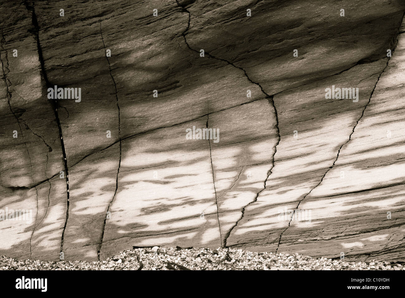 Rock formations, graphic patterned detail of seaside rocks Stock Photo ...
