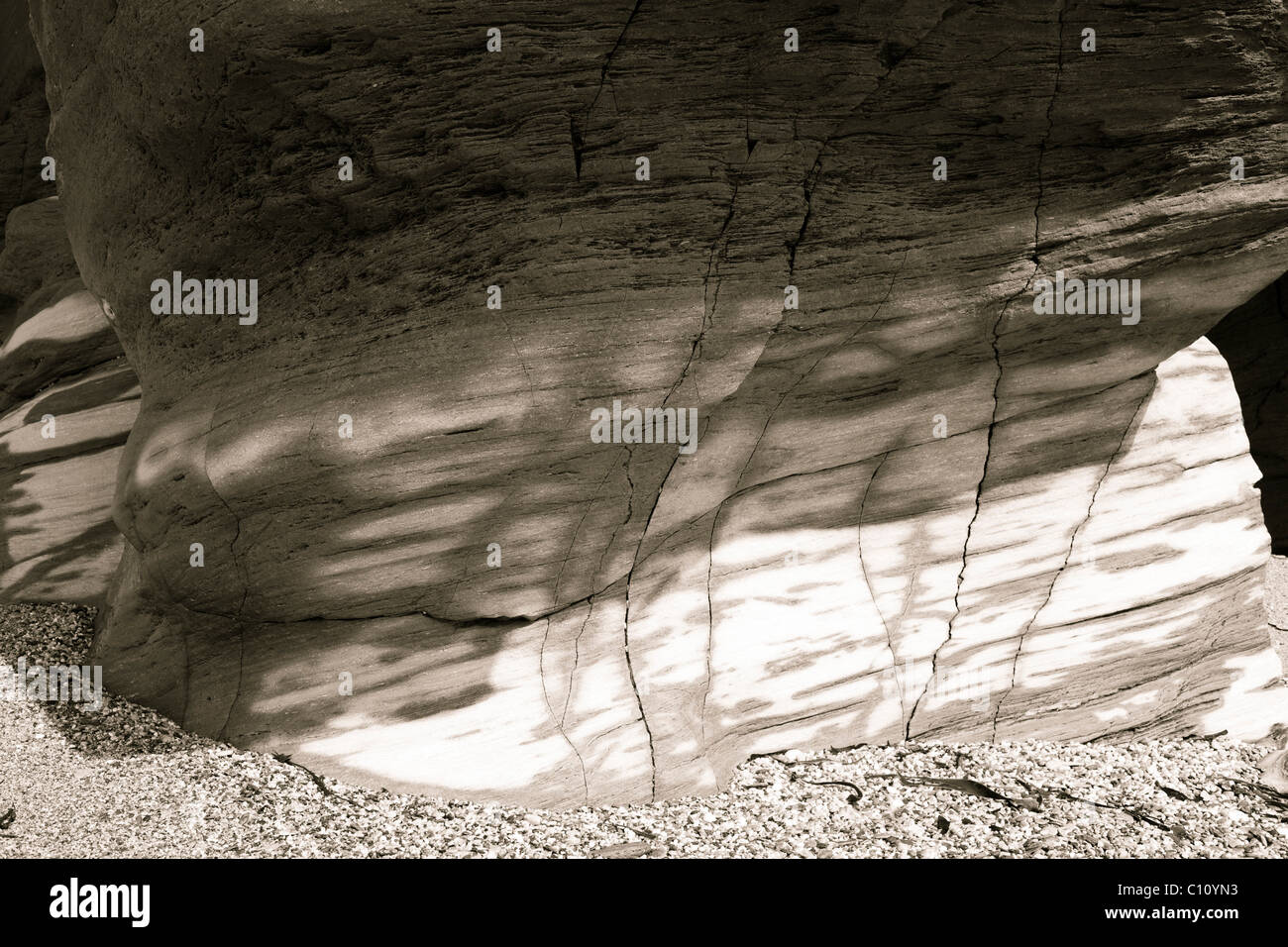 Rock formations, graphic patterned detail of seaside rocks Stock Photo ...