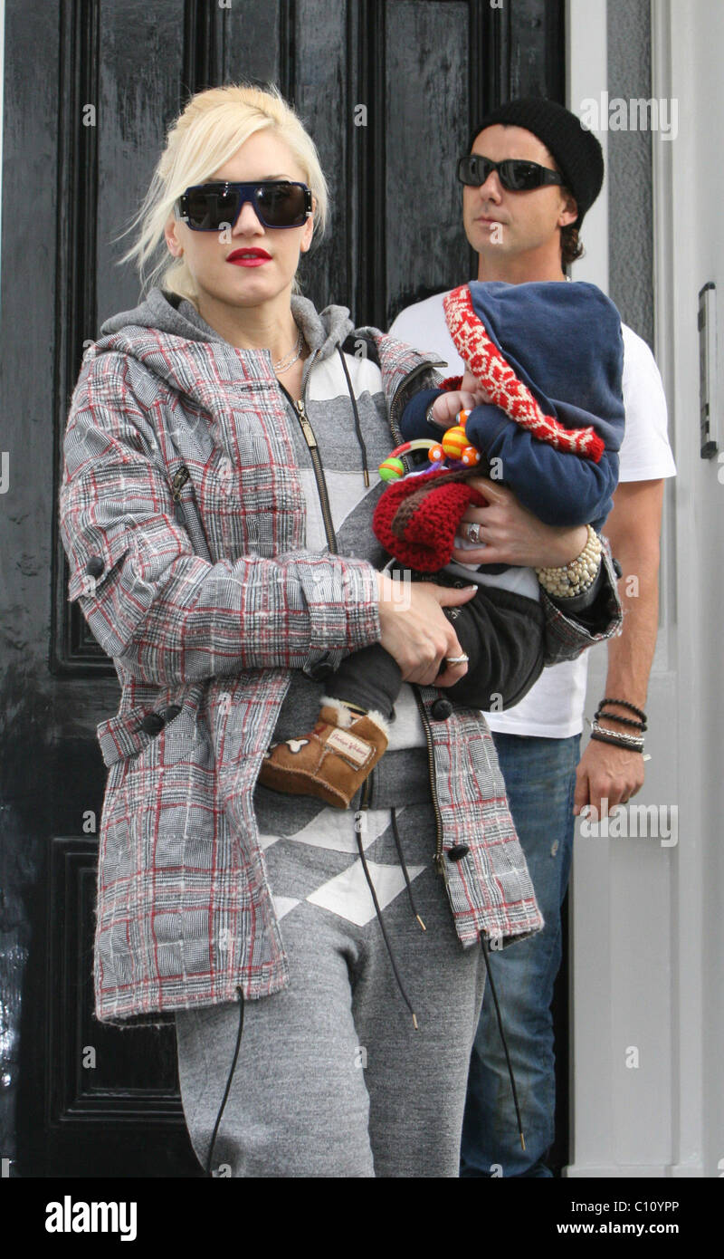 Gwen Stefani leaving her house in North London with son Zuma Rossdale ...