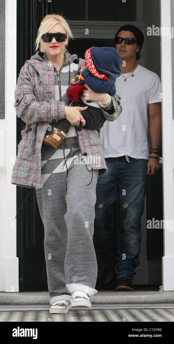 Gwen Stefani leaving her house in North London with son Zuma Rossdale ...