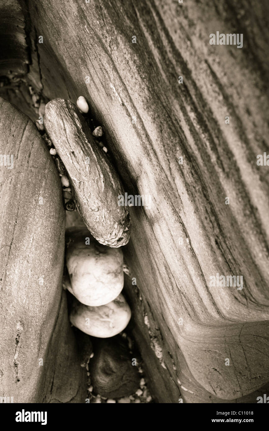 Rock formations, graphic patterned detail of seaside rocks Stock Photo ...
