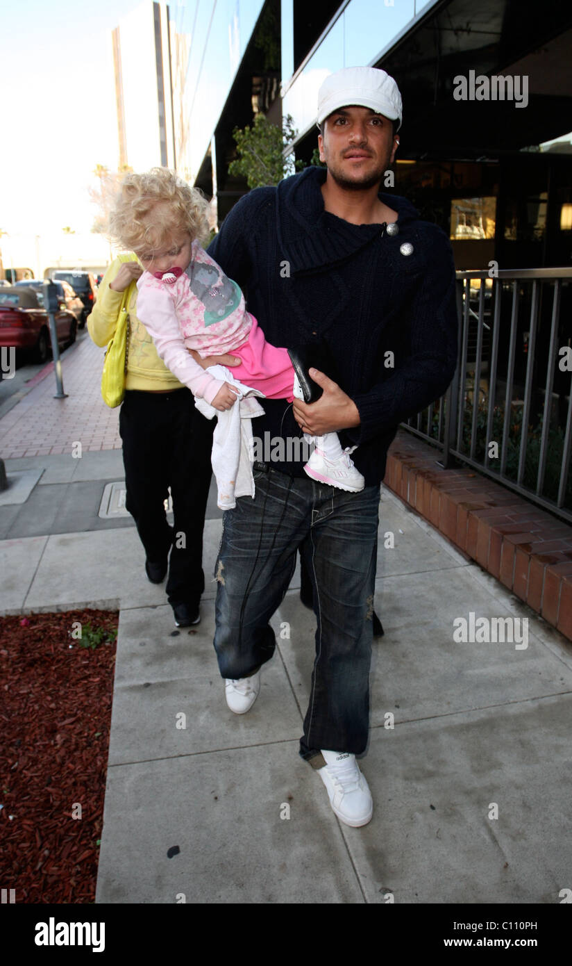 Peter Andre with Princess Tiaamii seen leaving The S and B Surgery ...