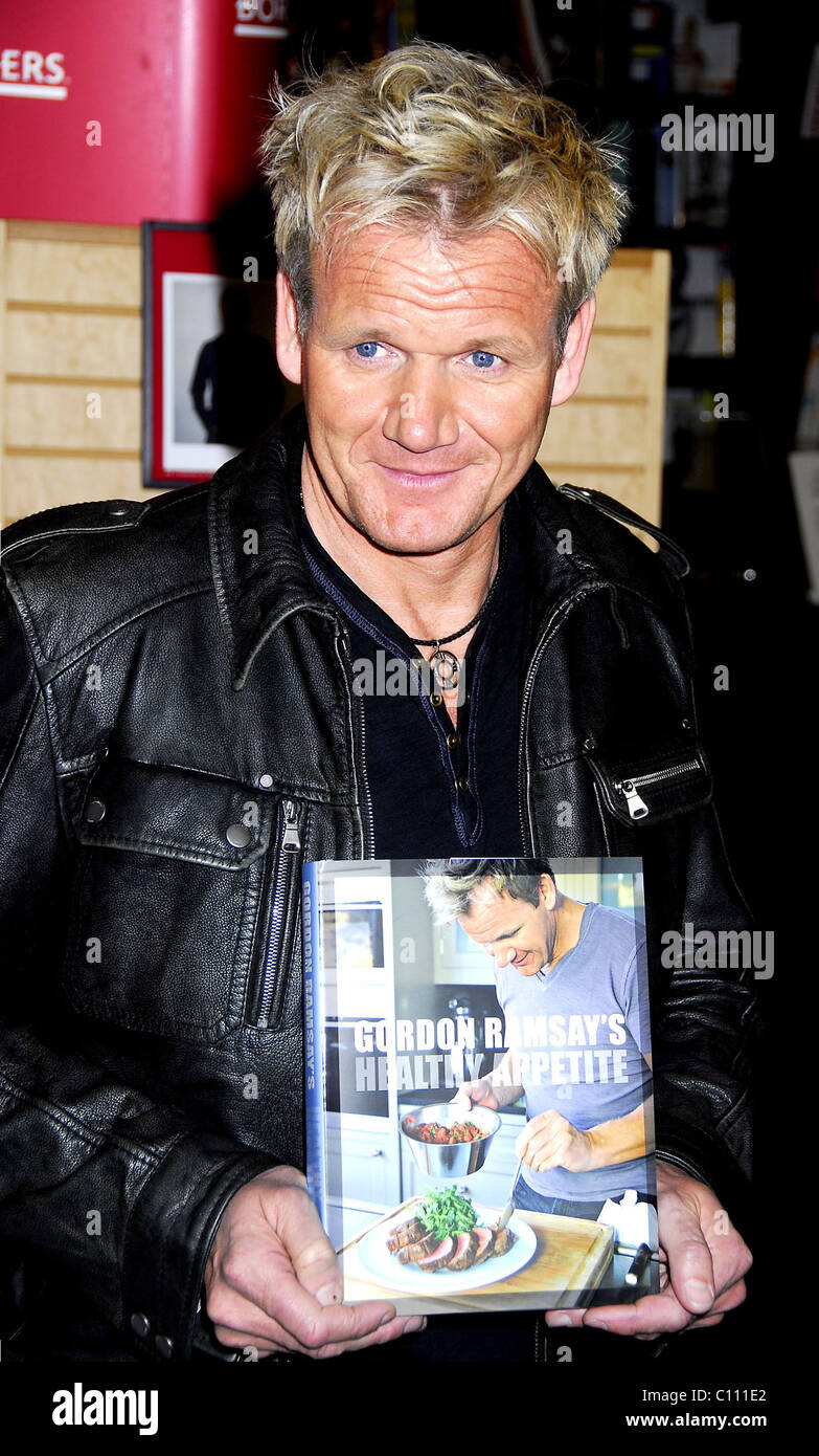 Gordon Ramsay signing his new book 'Gordon Ramsey's Healthy Appetite ...
