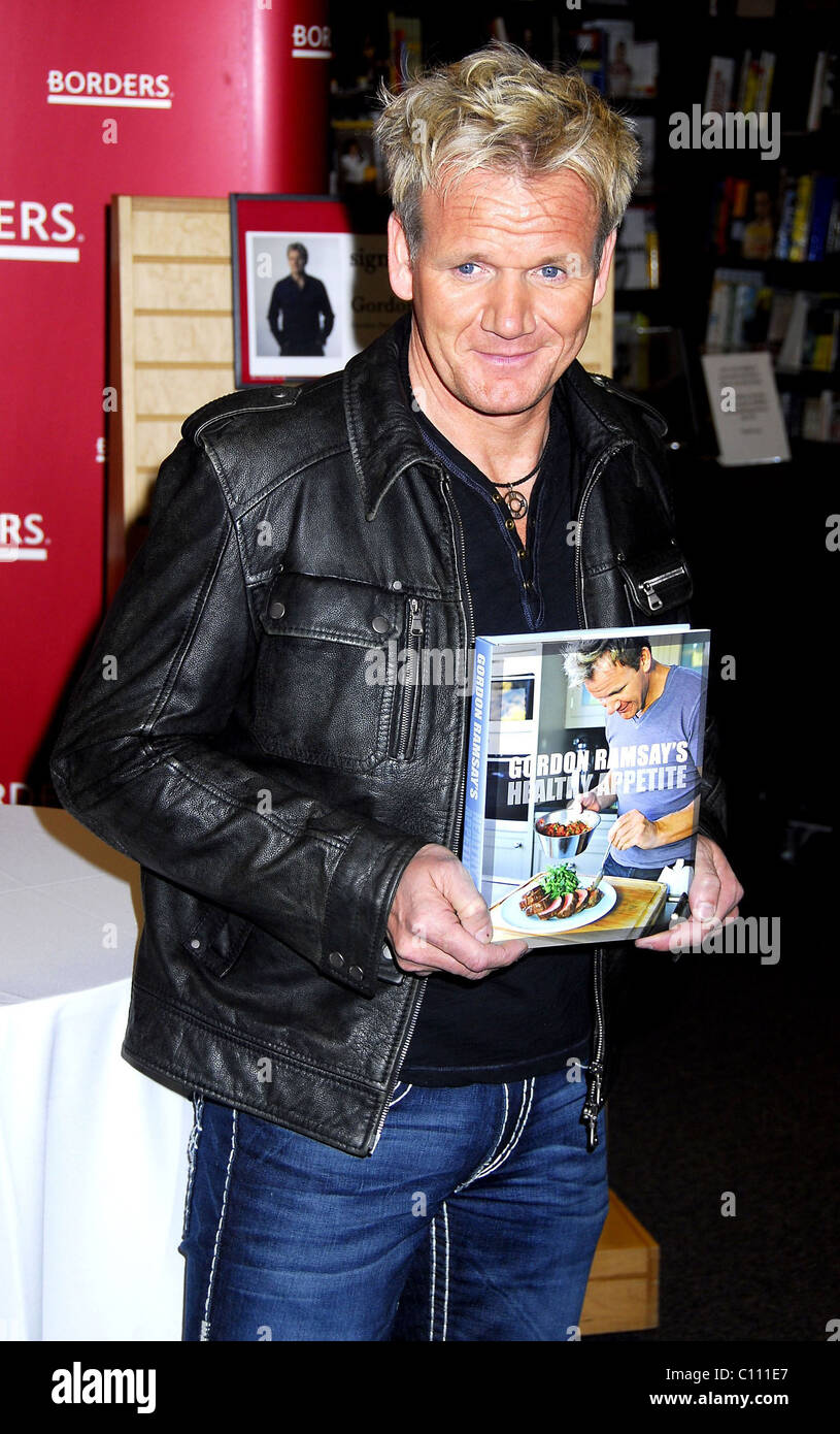 Gordon Ramsay signing his new book 'Gordon Ramsey's Healthy Appetite ...