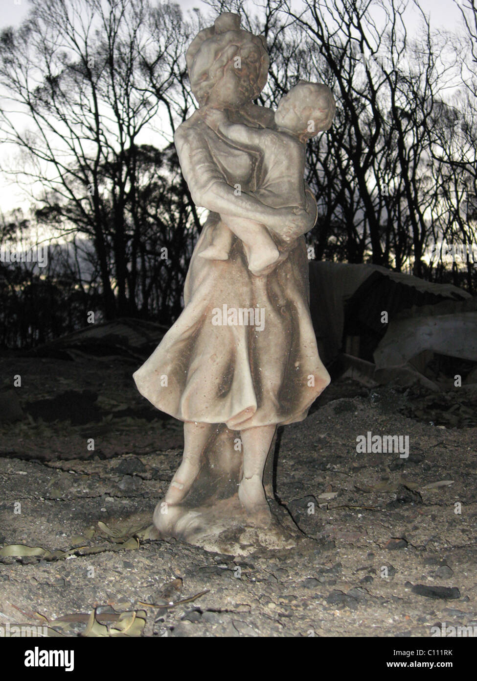 The statue at Wandong is covered in soot but still standing after ...