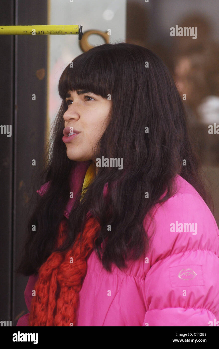 America Ferrera on the set of 'Ugly Betty' filming in Manhattan New ...
