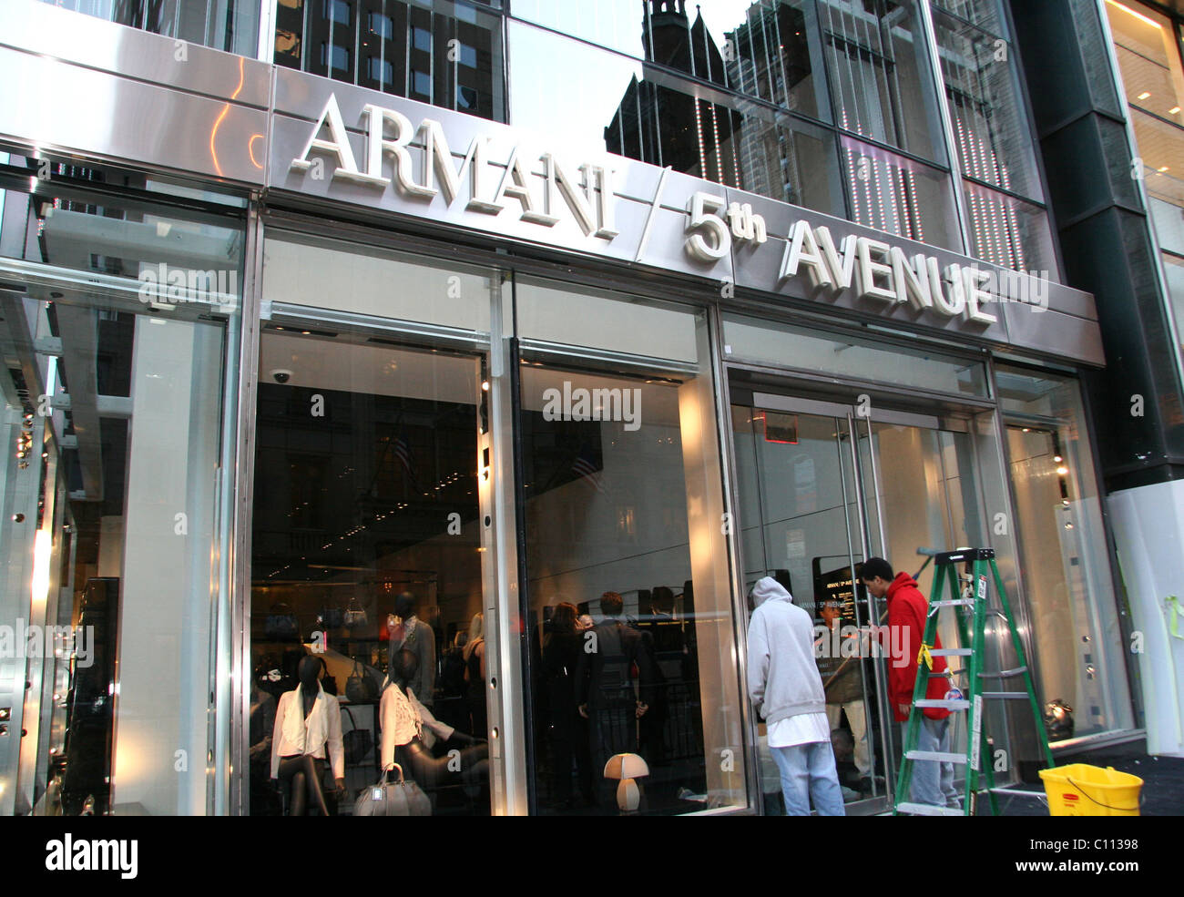 Peta protestors dressed as rabbits outside the Armani store opening on ...