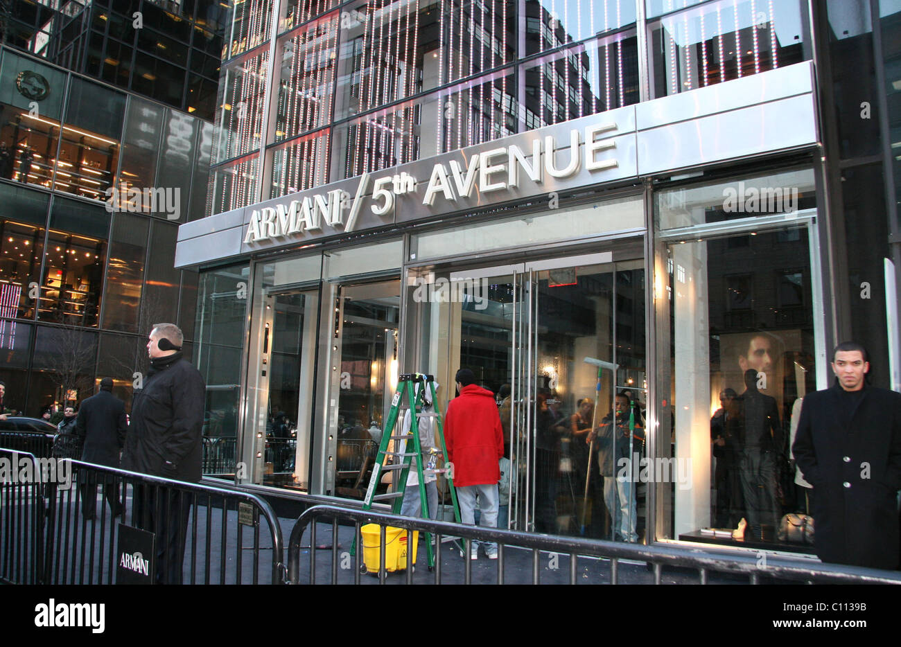 Peta protestors dressed as rabbits outside the Armani store opening on ...