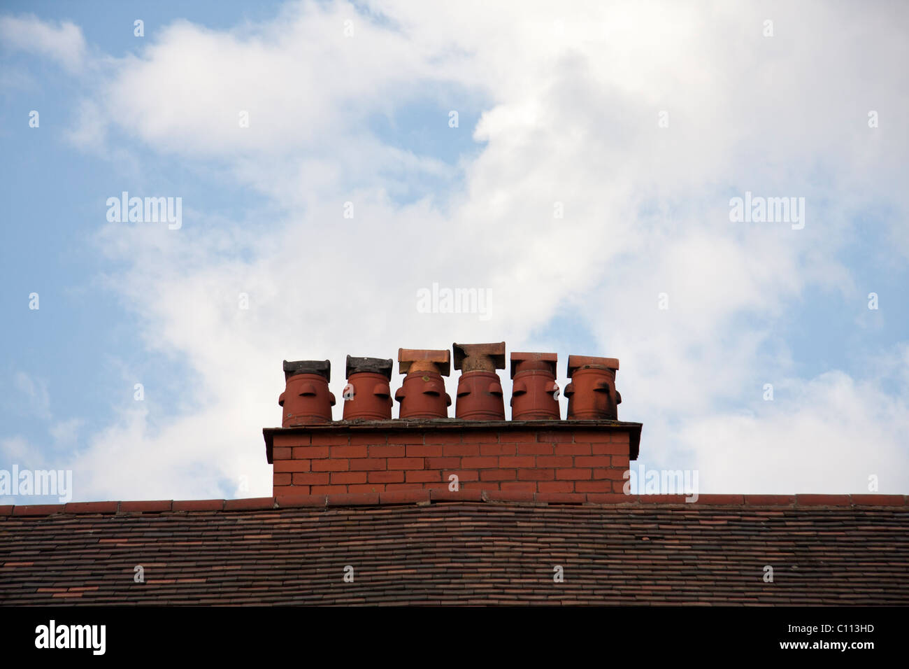 Chimneys on the roof Stock Photo - Alamy