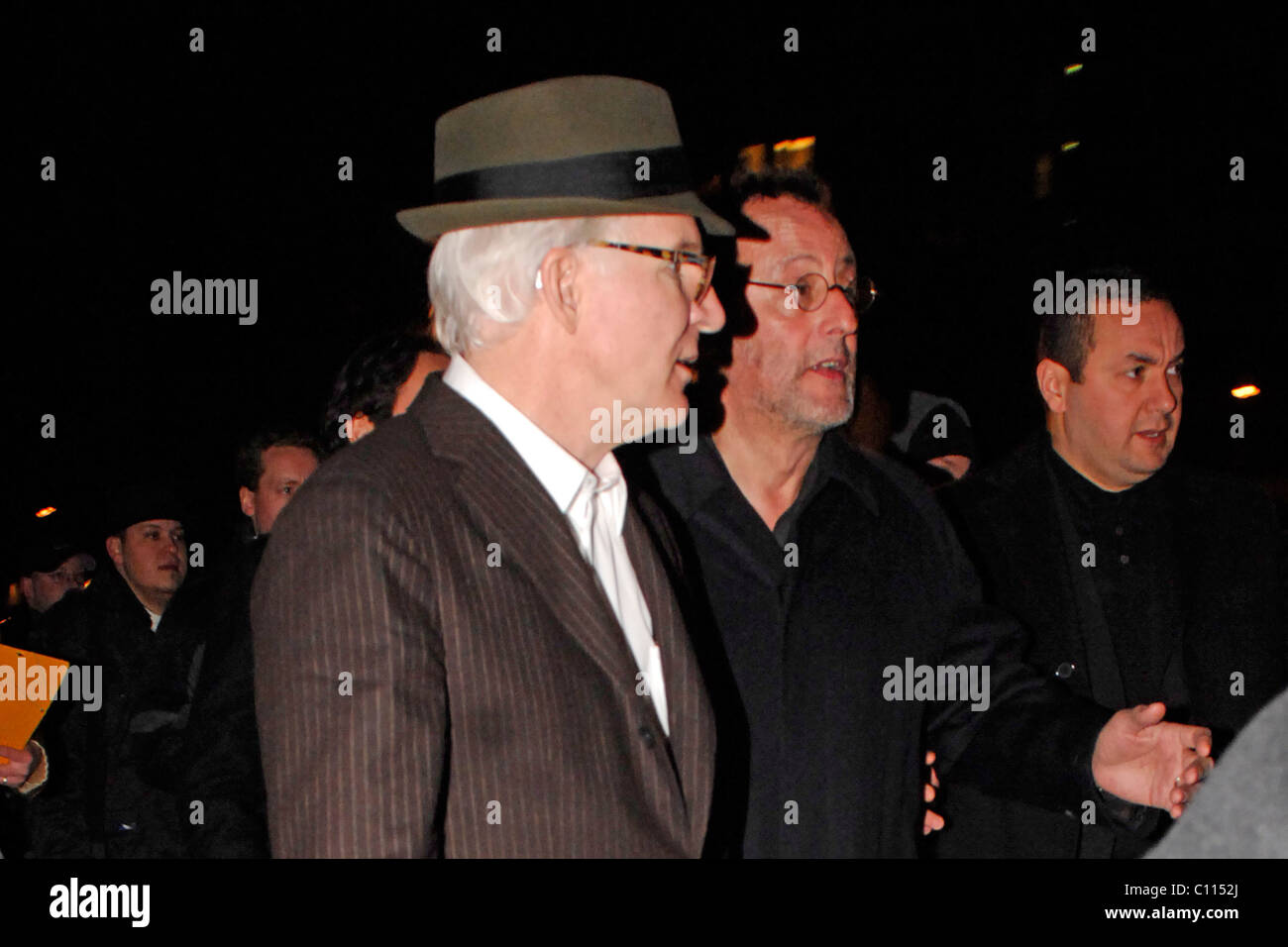 Steve Martin, Jean Reno leaving Grill Royal restaurant on ...