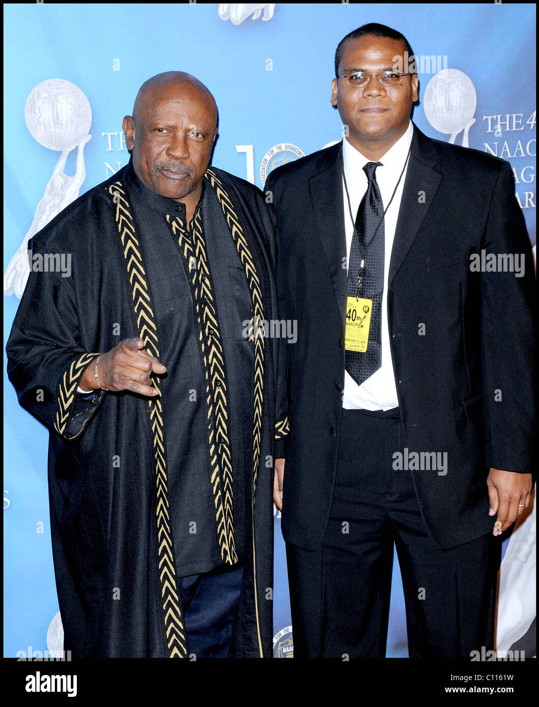 Lou Gosset Jr with his son 40th NAACP Image Awards held at the Shrine ...