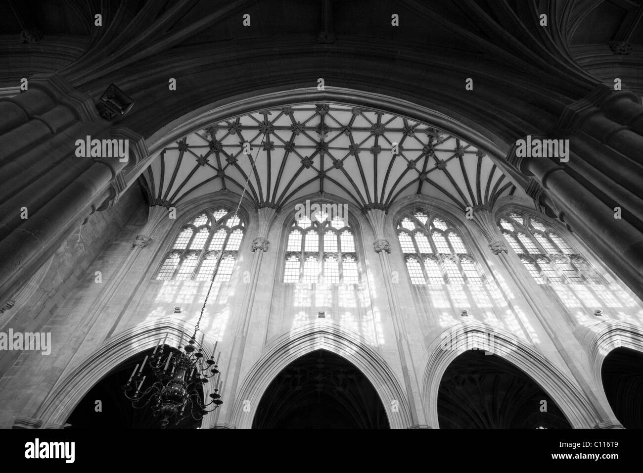 Perpendicular style of architecture Black and White Stock Photos ...