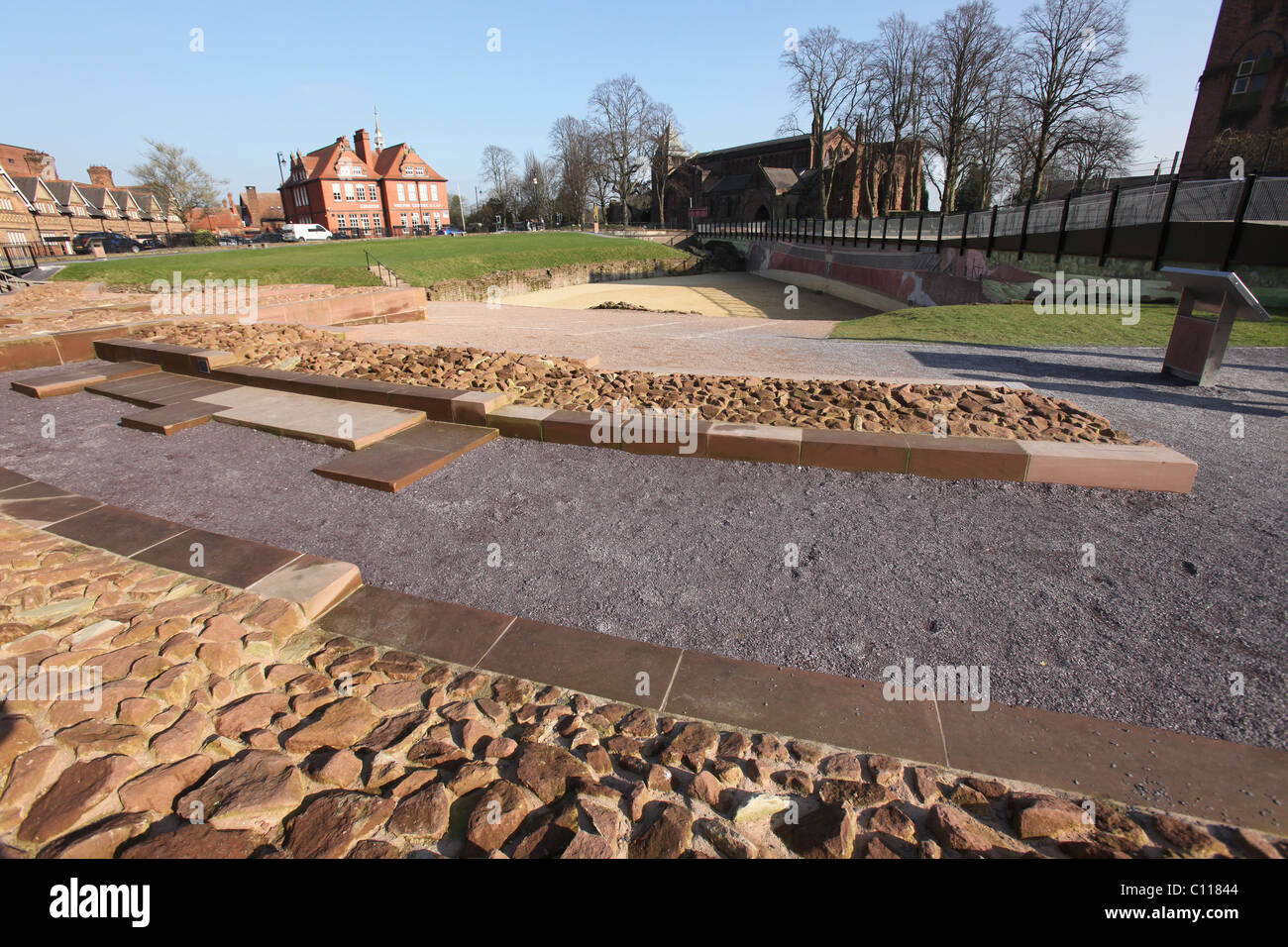 City of Chester, England. Chester’s Roman Amphitheatre. St John’s ...