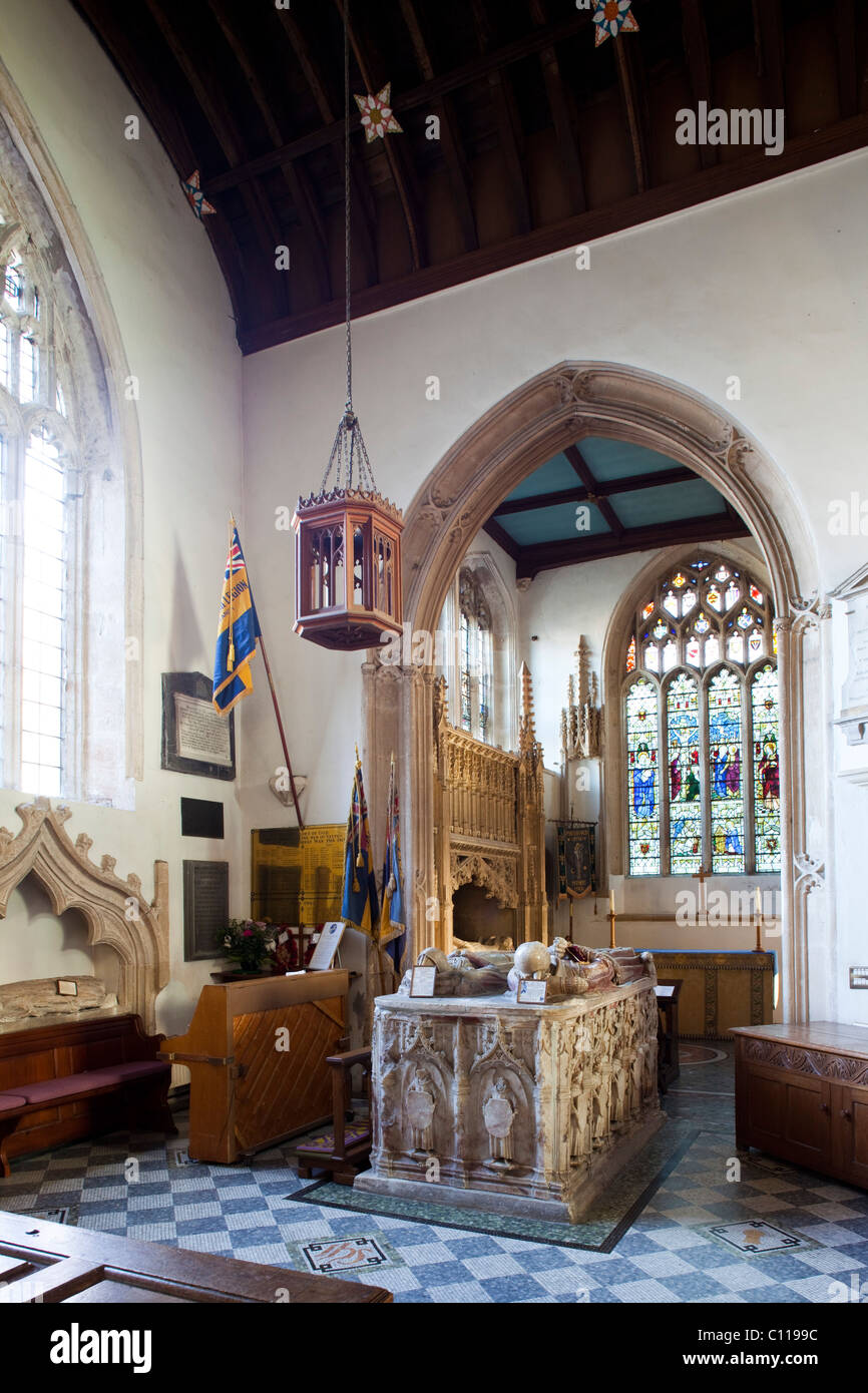 St Mary Church, Yatton, Somerset. Alabaster tomb of the Newton family ...
