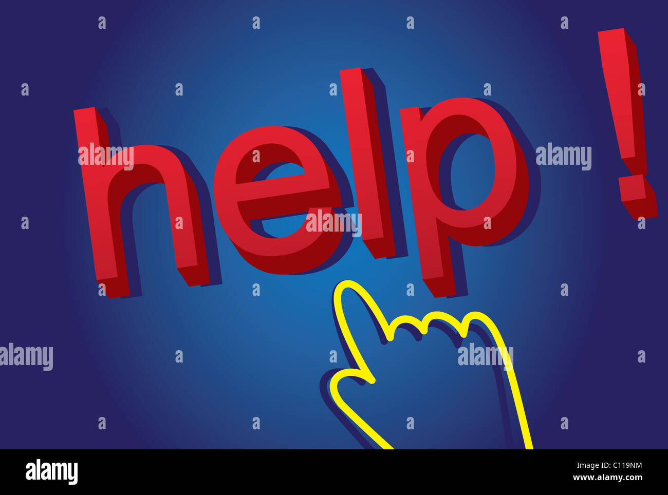 3d help with cursor Stock Photo - Alamy