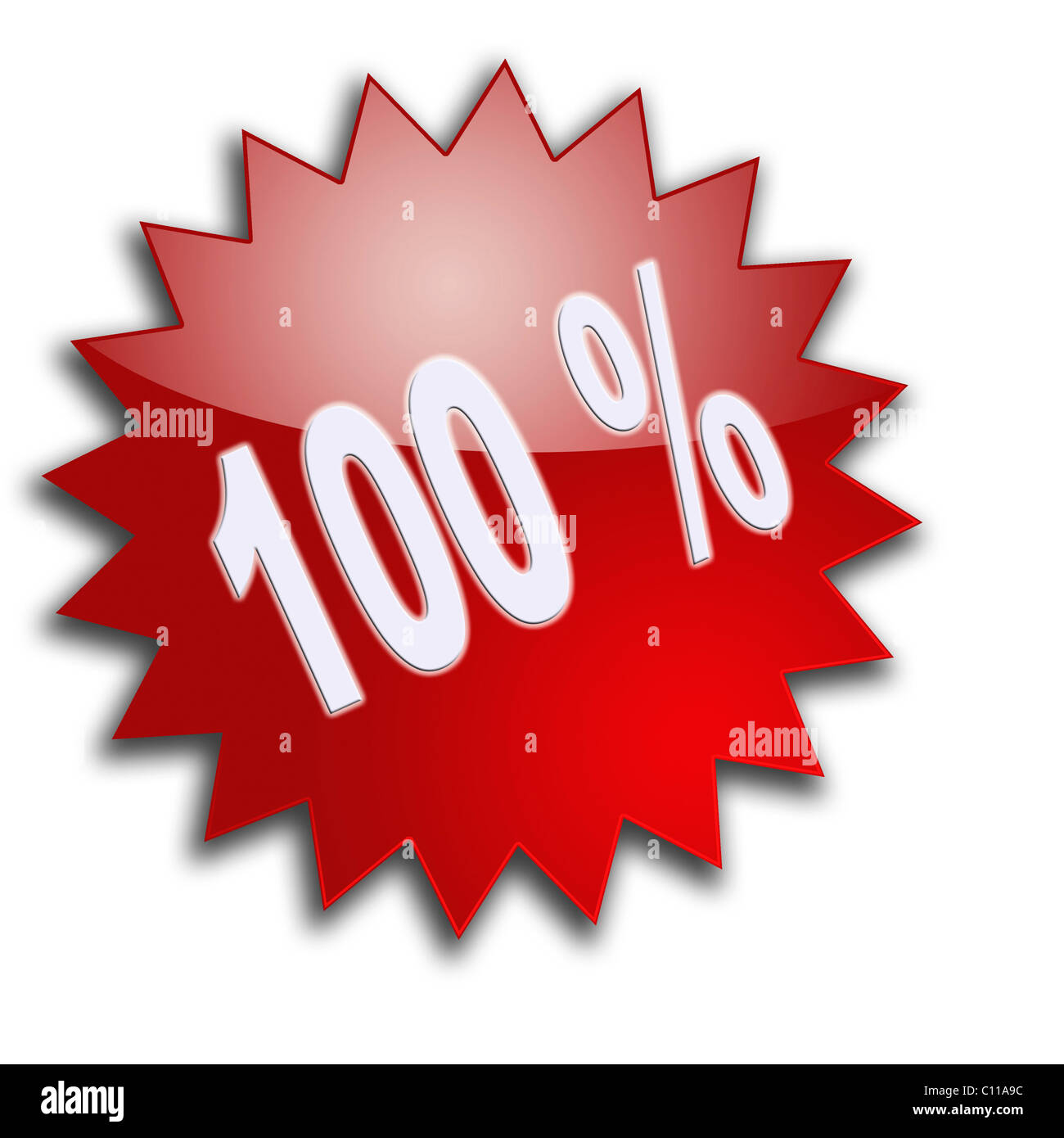 Lettering "100%", percent, discount Stock Photo - Alamy