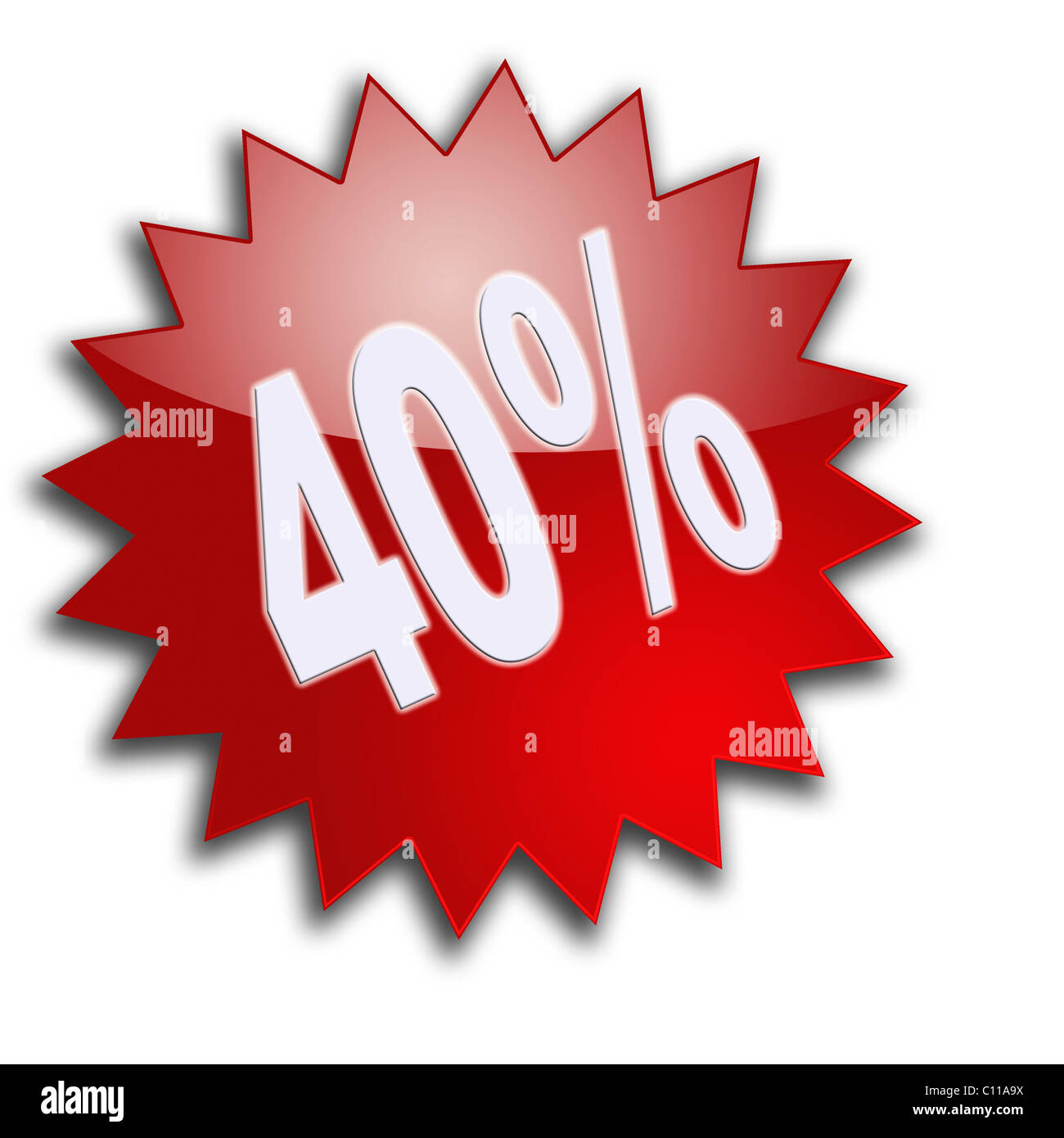 Lettering "40%", percent, discount Stock Photo - Alamy
